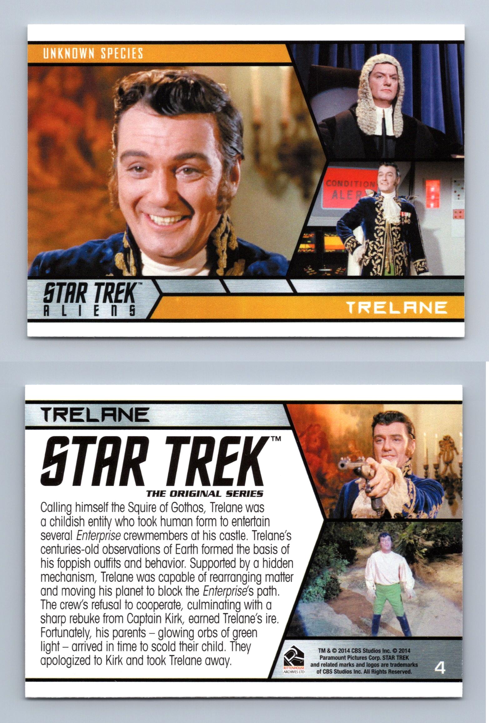 Trelane #4 Star Trek Aliens 2014 Rittenhouse Trading Card
