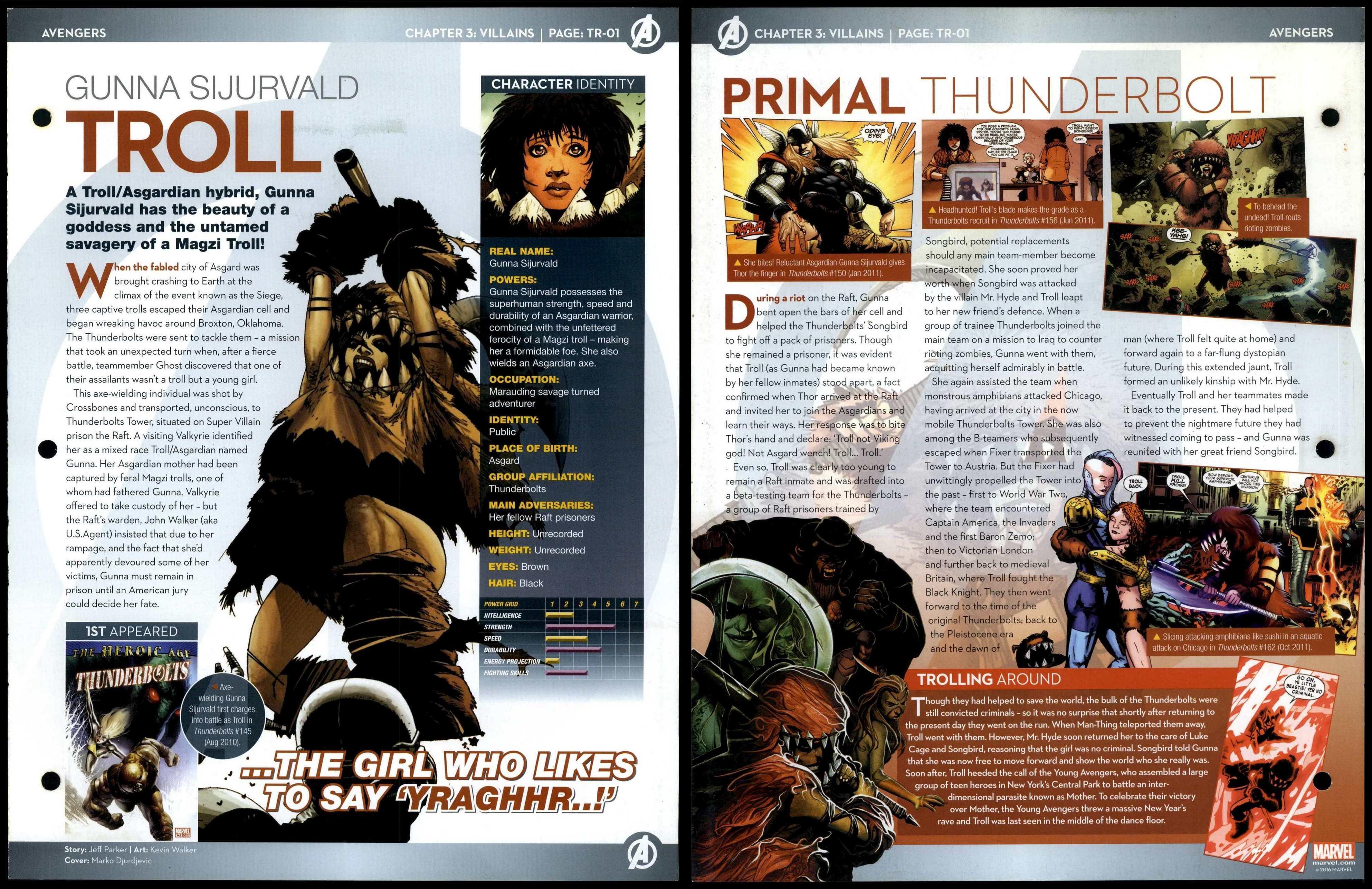Troll - Gunna Sijurvald #TR-01 Villains - Avengers Marvel Fact File Page