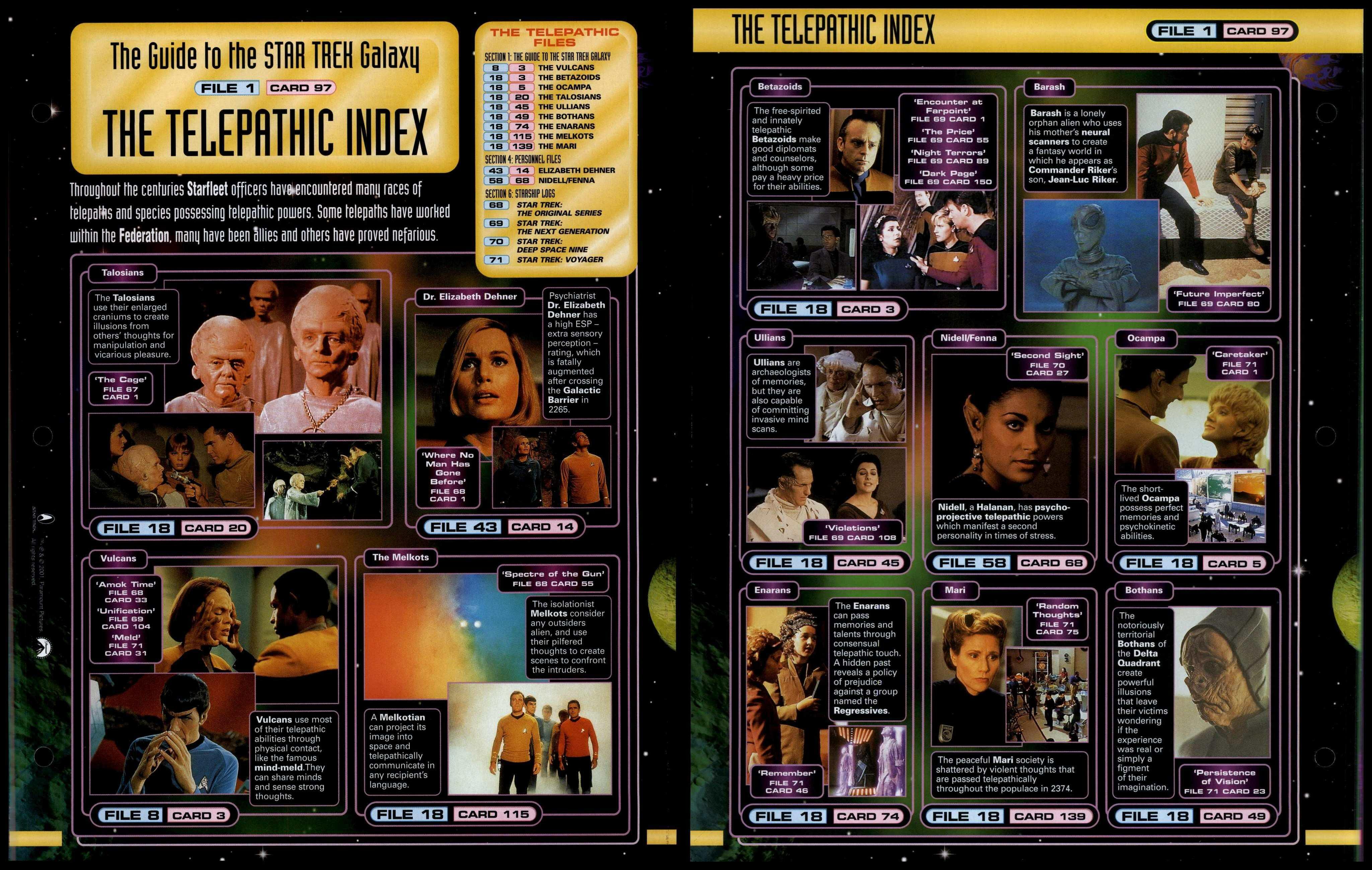 The Telepathic Index - Introduction - Star Trek Fact File Page
