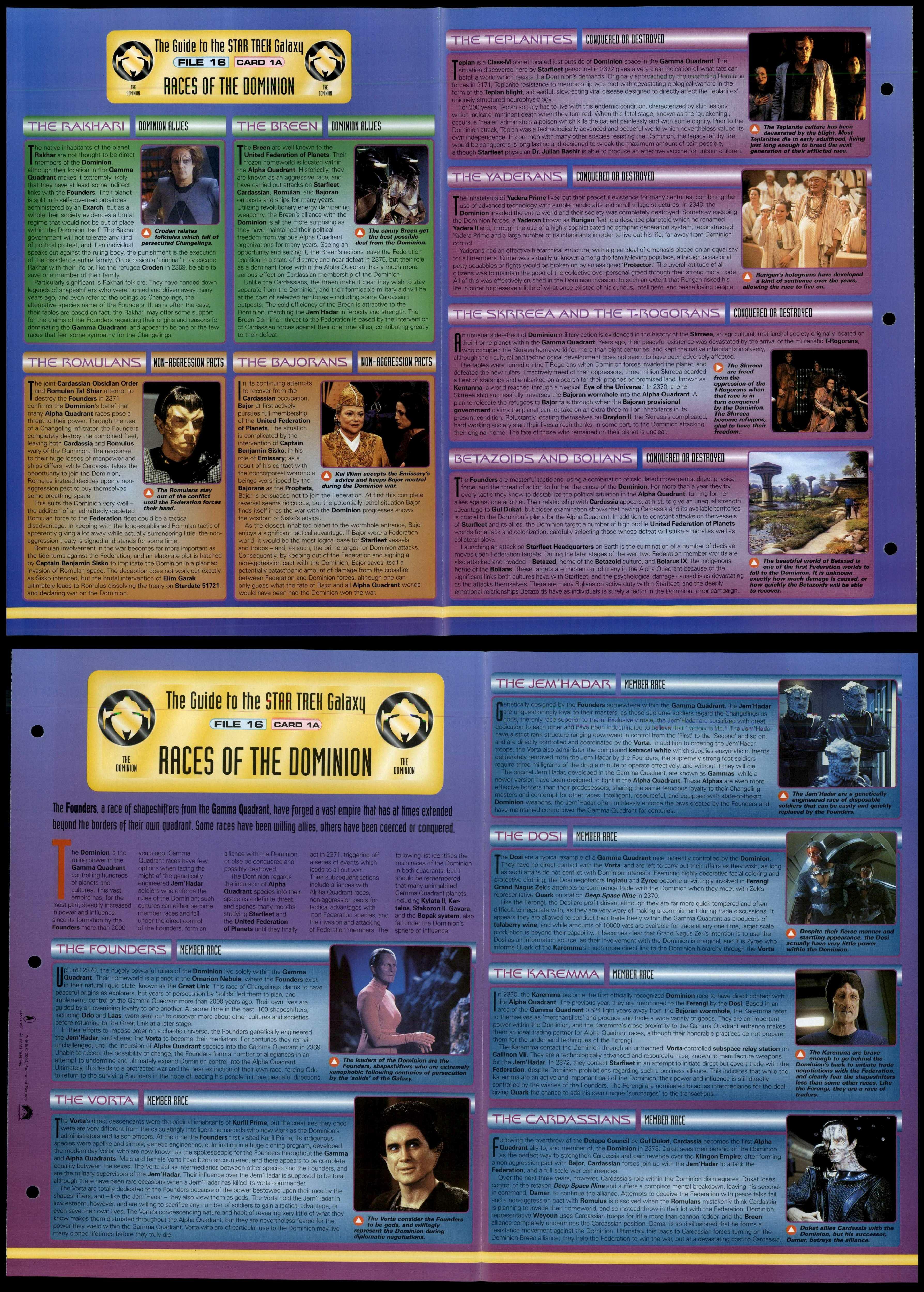 Races Of The Dominion - The Dominion - Star Trek Fact File Fold-Out Page