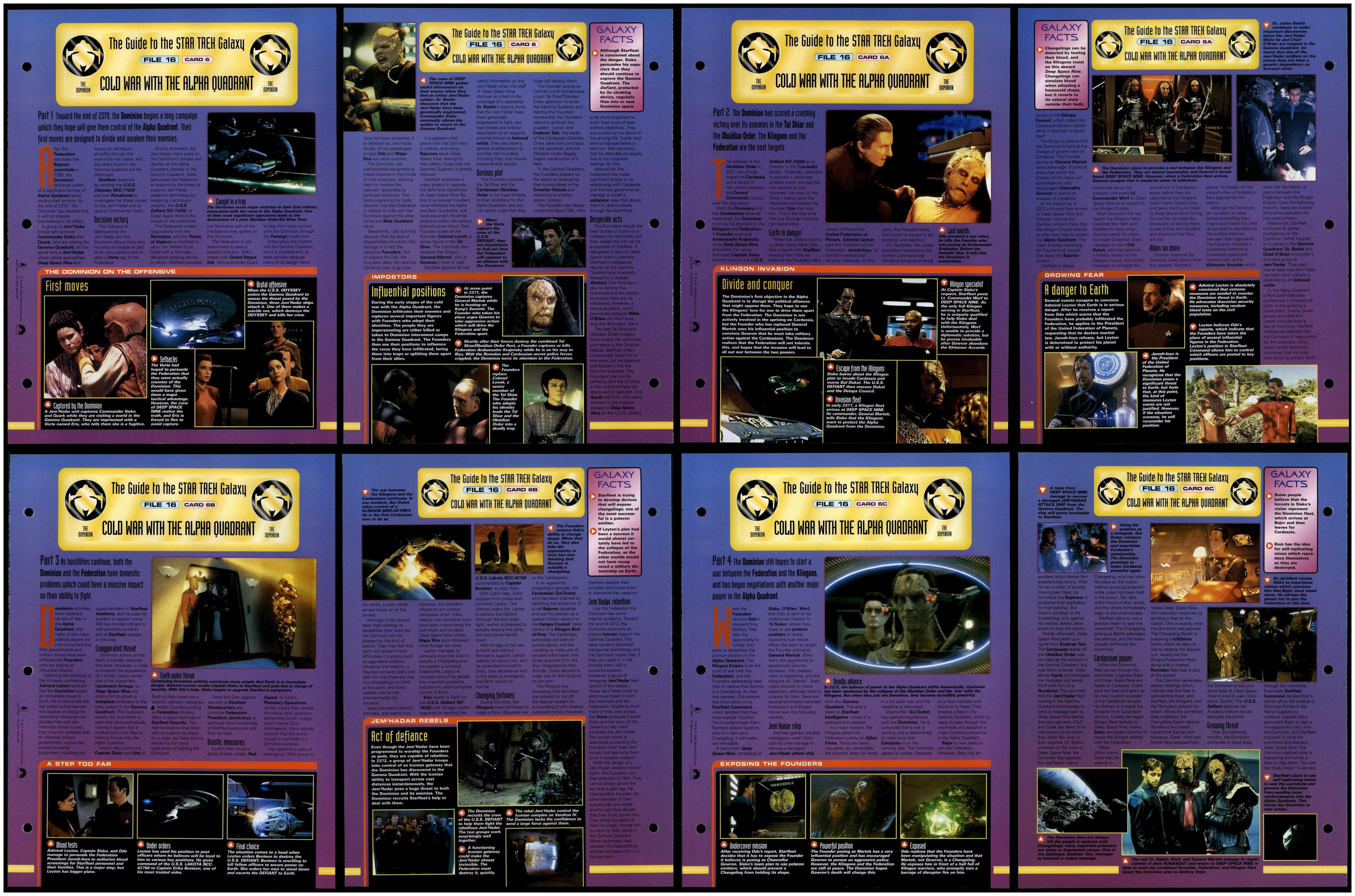 Cold War With The Alpha Quadrant - The Dominion - Star Trek Fact File 4 Pages
