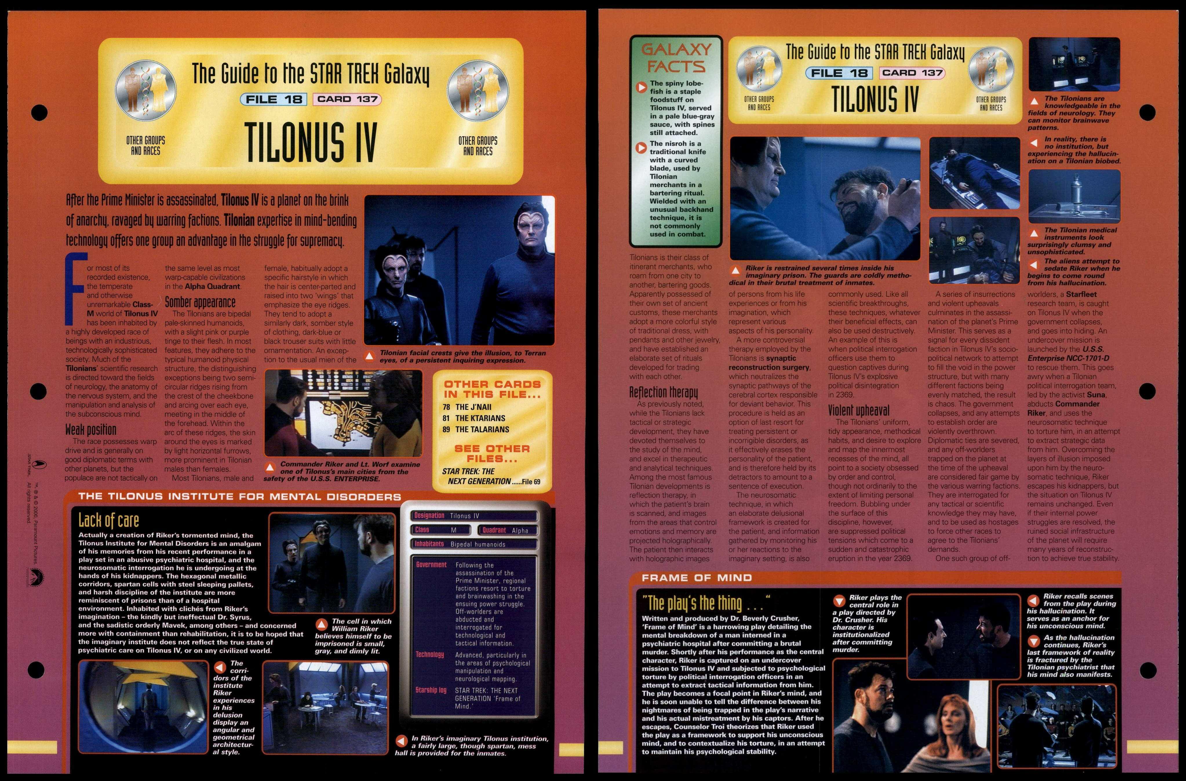 Tilonus IV - Other Groups & Races - Star Trek Fact File Page