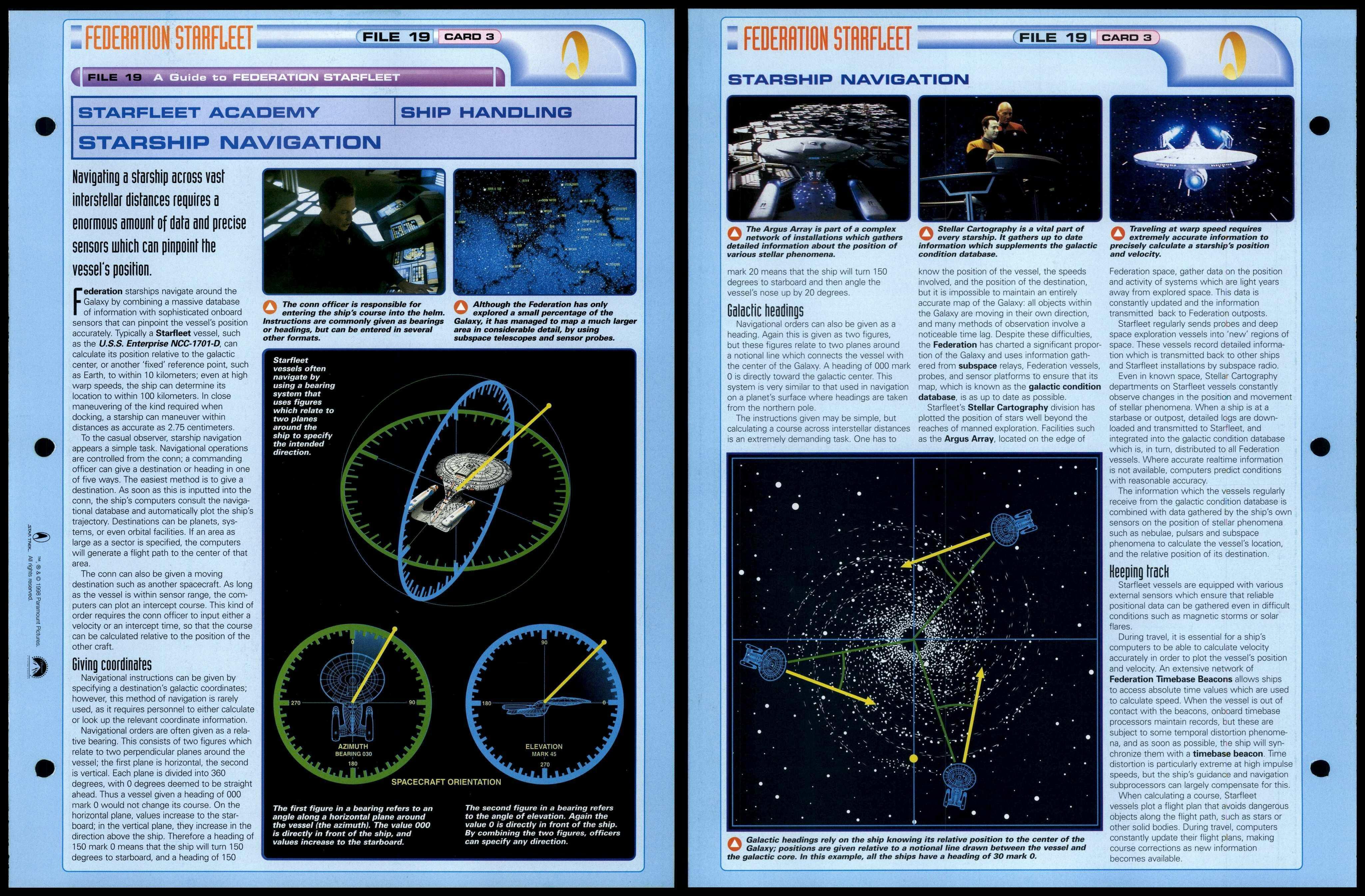 Starship Navigation - Guide Federation Starfleet - Star Trek Fact File Page