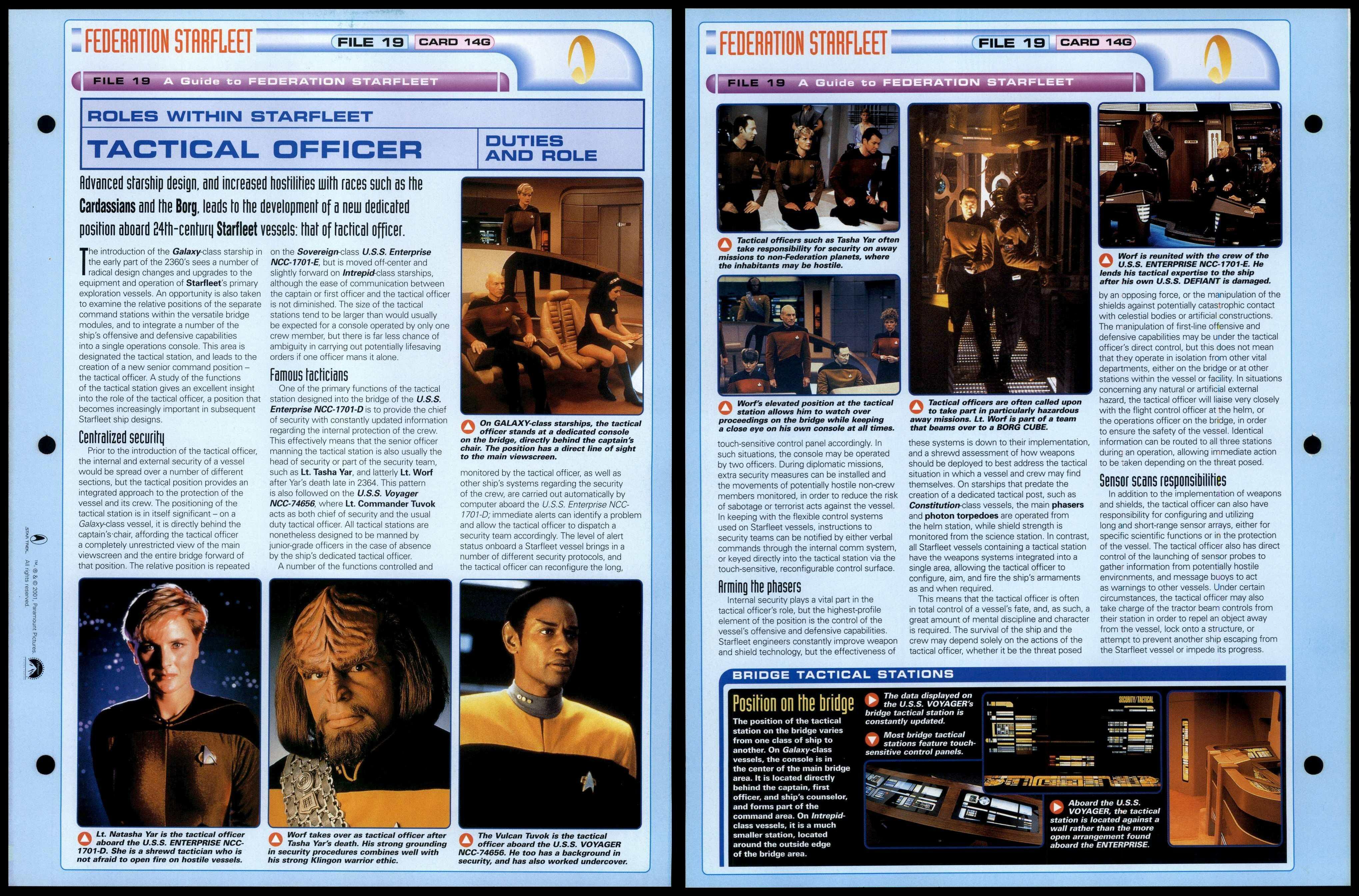 Tactical Officer - Guide Federation Starfleet - Star Trek Fact File Page