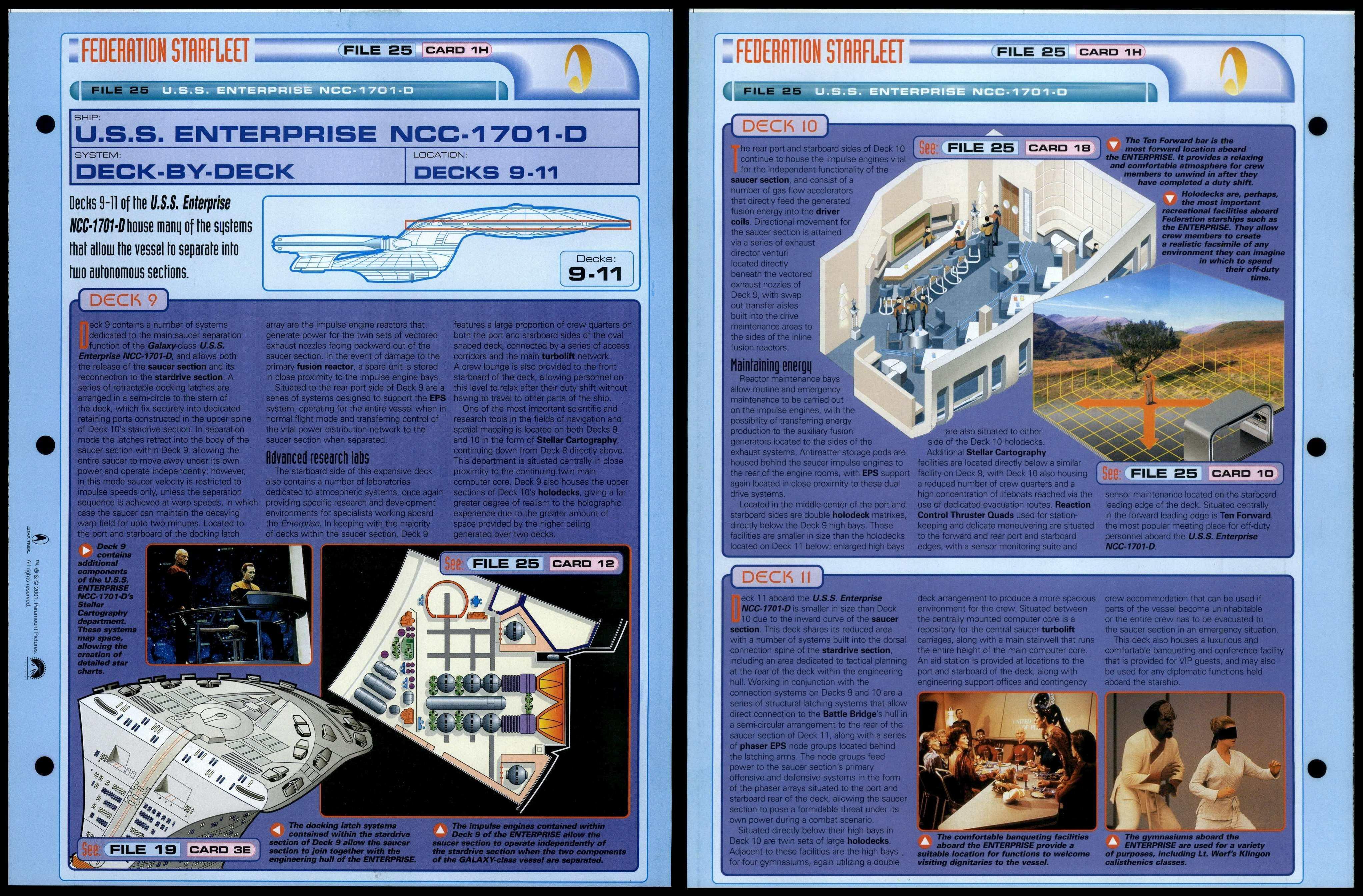 Decks 9-11 - USS Enterprise NCC-1701-D - Star Trek Fact File Page