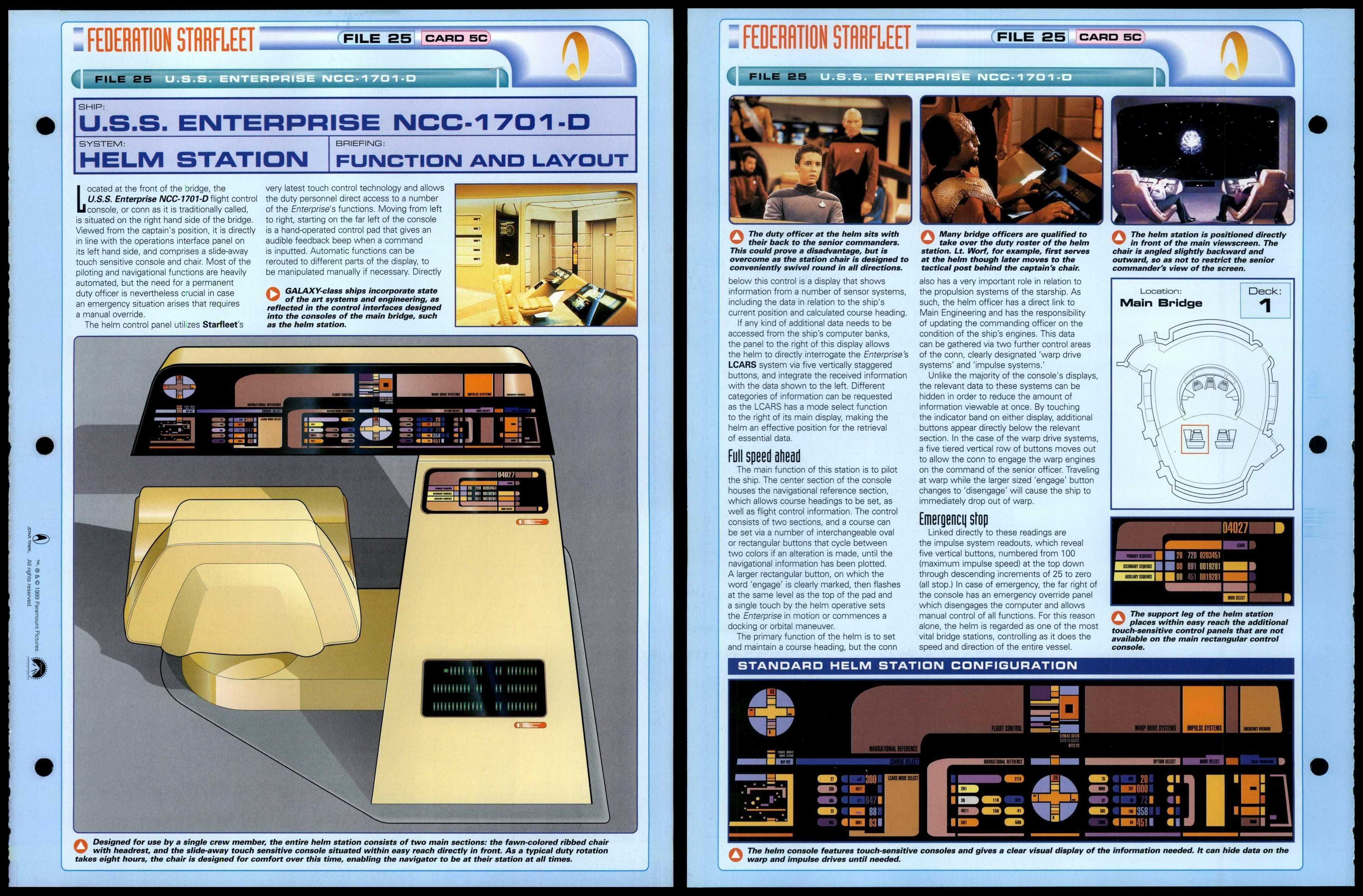 Helm Station - USS Enterprise NCC-1701-D - Star Trek Fact File Page