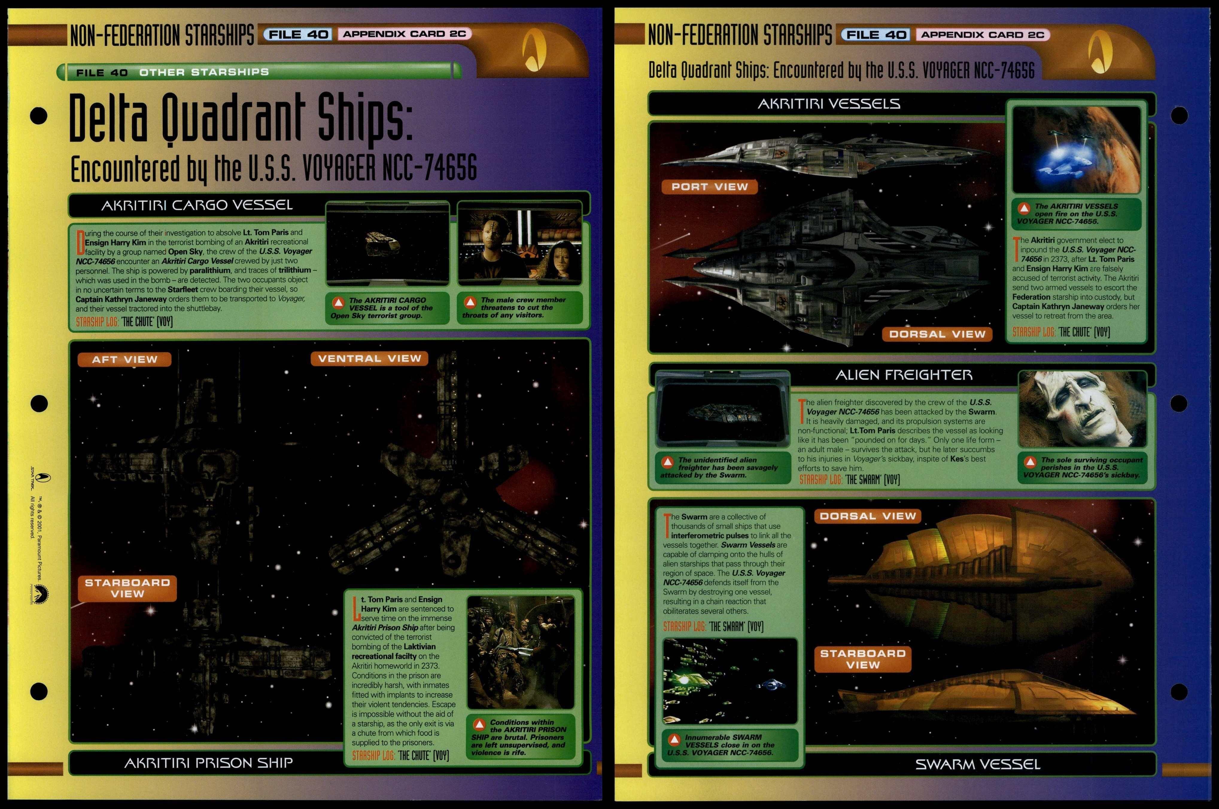 Delta Quadrant Ships #App2C - Other Starships - Star Trek Fact File Page