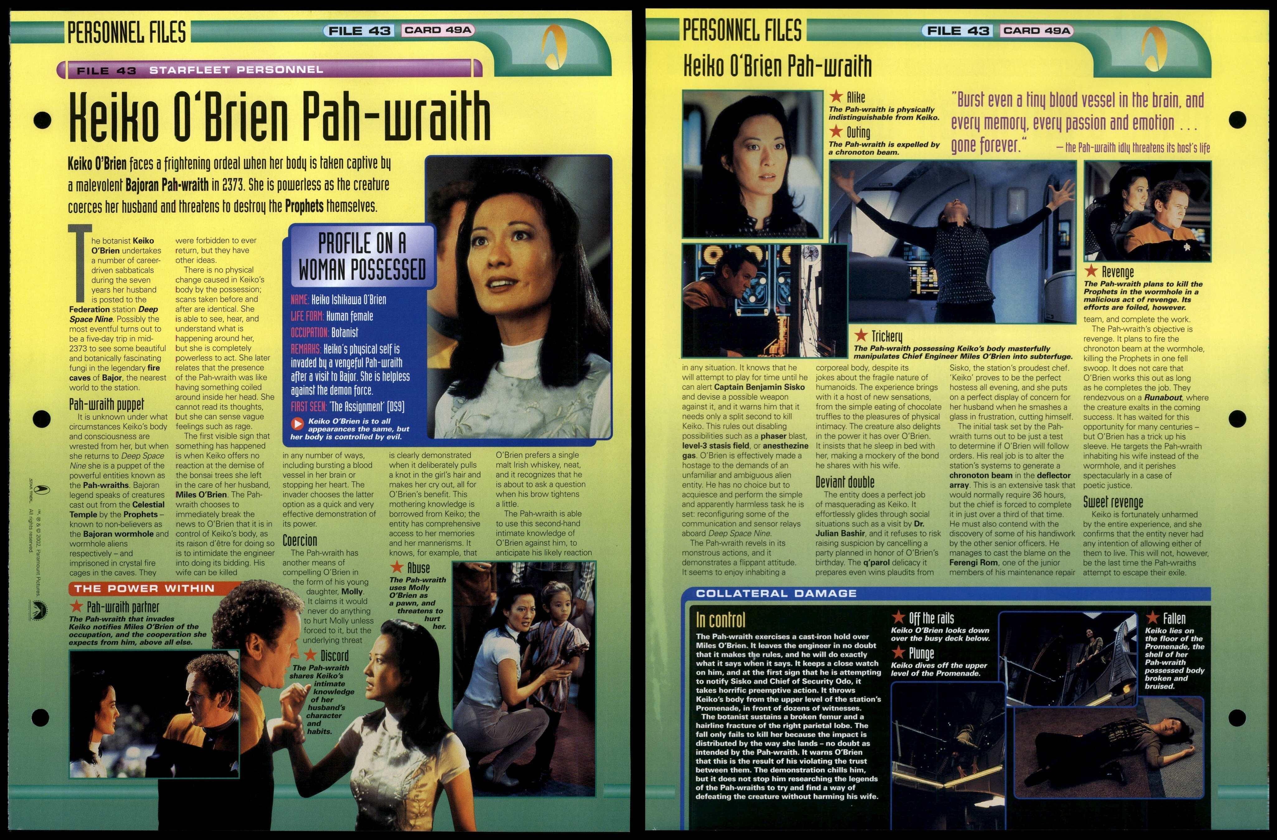 Keiko O'Brien Pah-Wraith - Starfleet Personnel - Star Trek Fact File Page