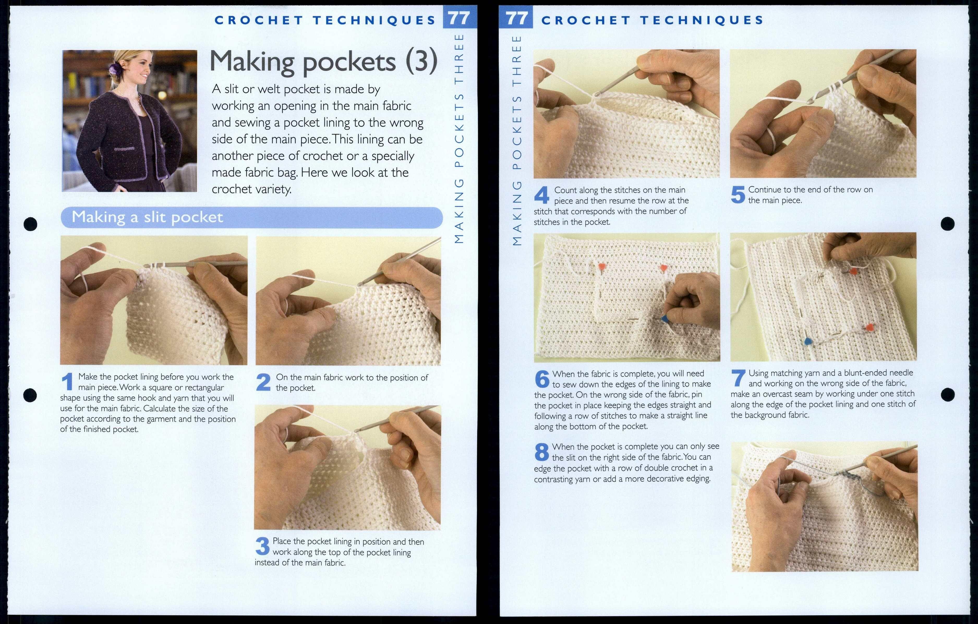 Making Pockets Three #77 Techniques - The Art Of Crochet Pattern