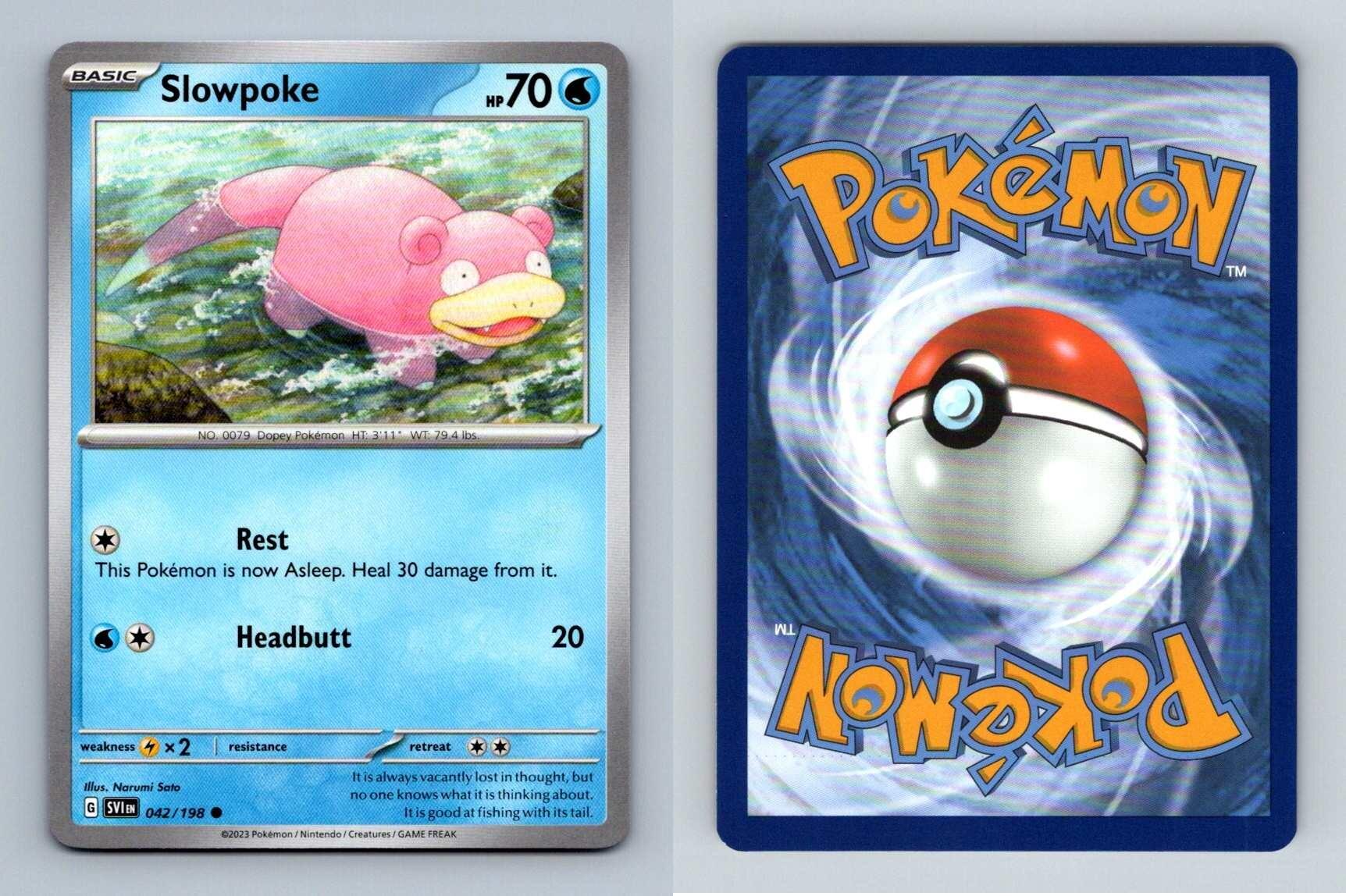 Slowpoke #42/198 Scarlet & Violet Common Pokemon 2023 TCG Card