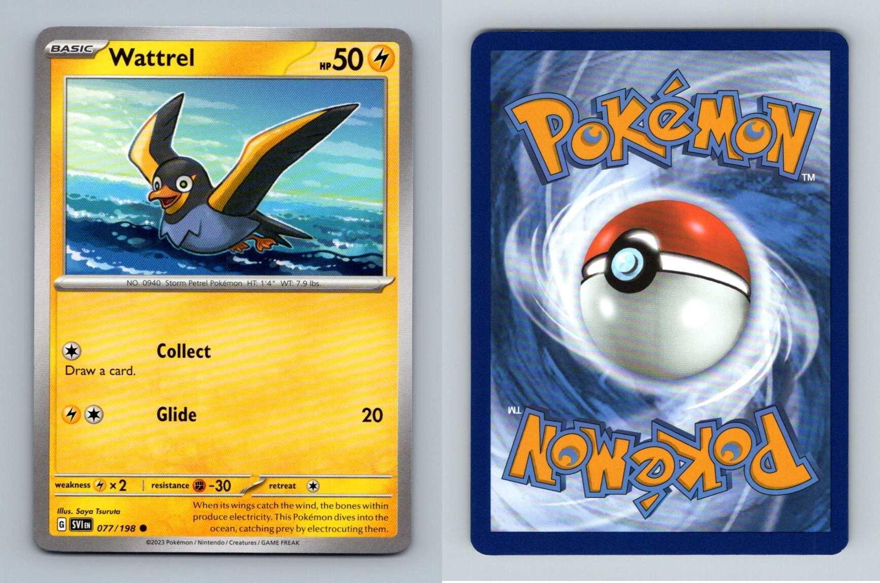 Wattrel #77/198 Scarlet & Violet Common Pokemon 2023 TCG Card