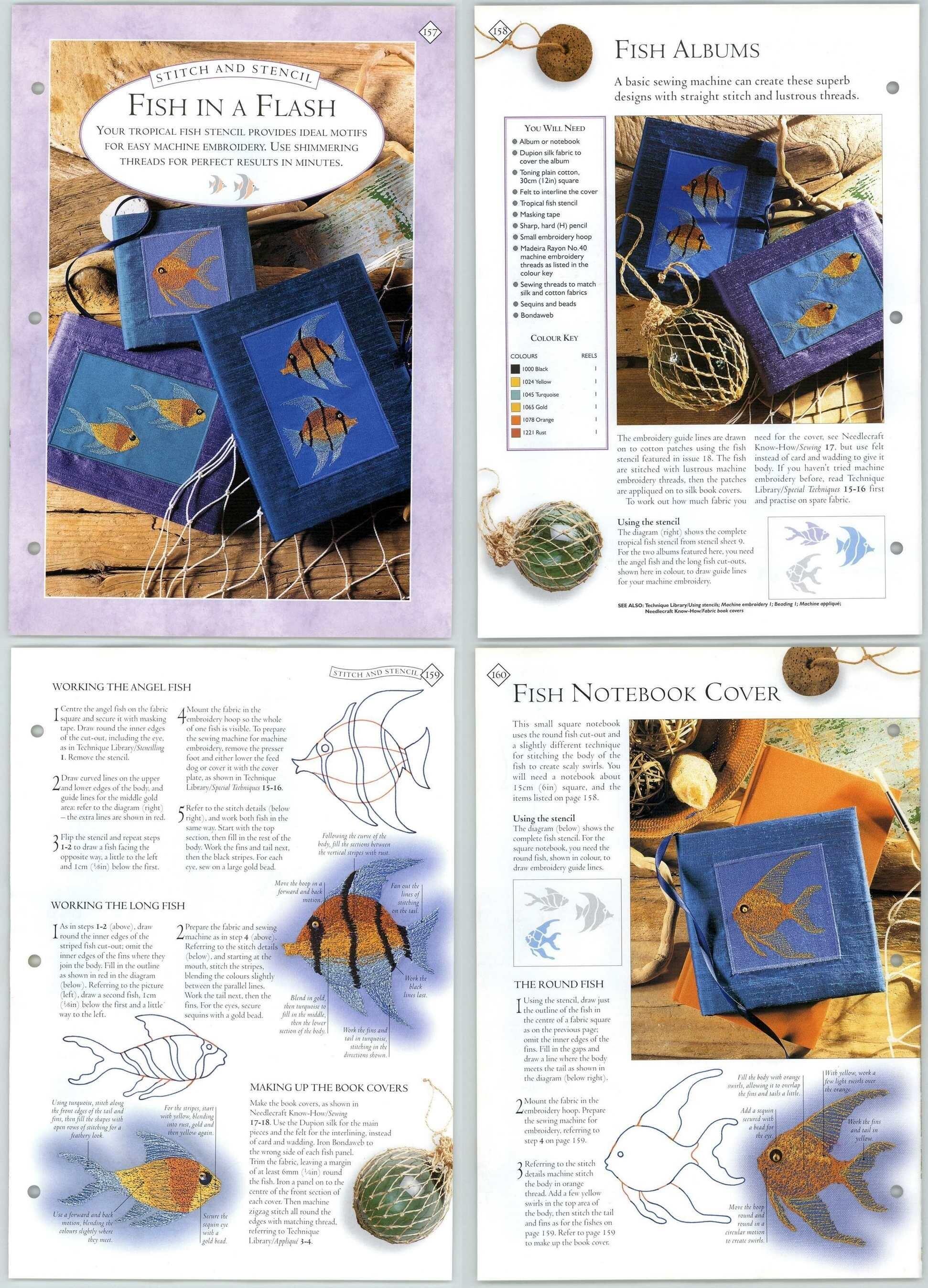 Fish In A Flash 157-160 Stitch & Stencil - Needlecraft Magic 2 Page Pattern