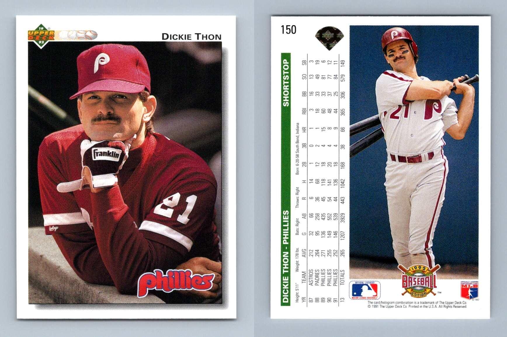 Dickie Thon - Phillies #150 Baseball 1992 Upper Deck Trading Card | eBay