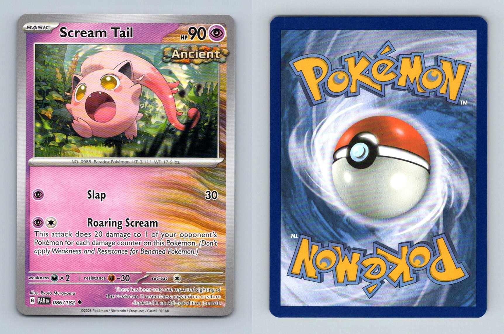 Scream Tail #86/182 SV Paradox Rift 2023 Uncommon Pokemon TCG Card