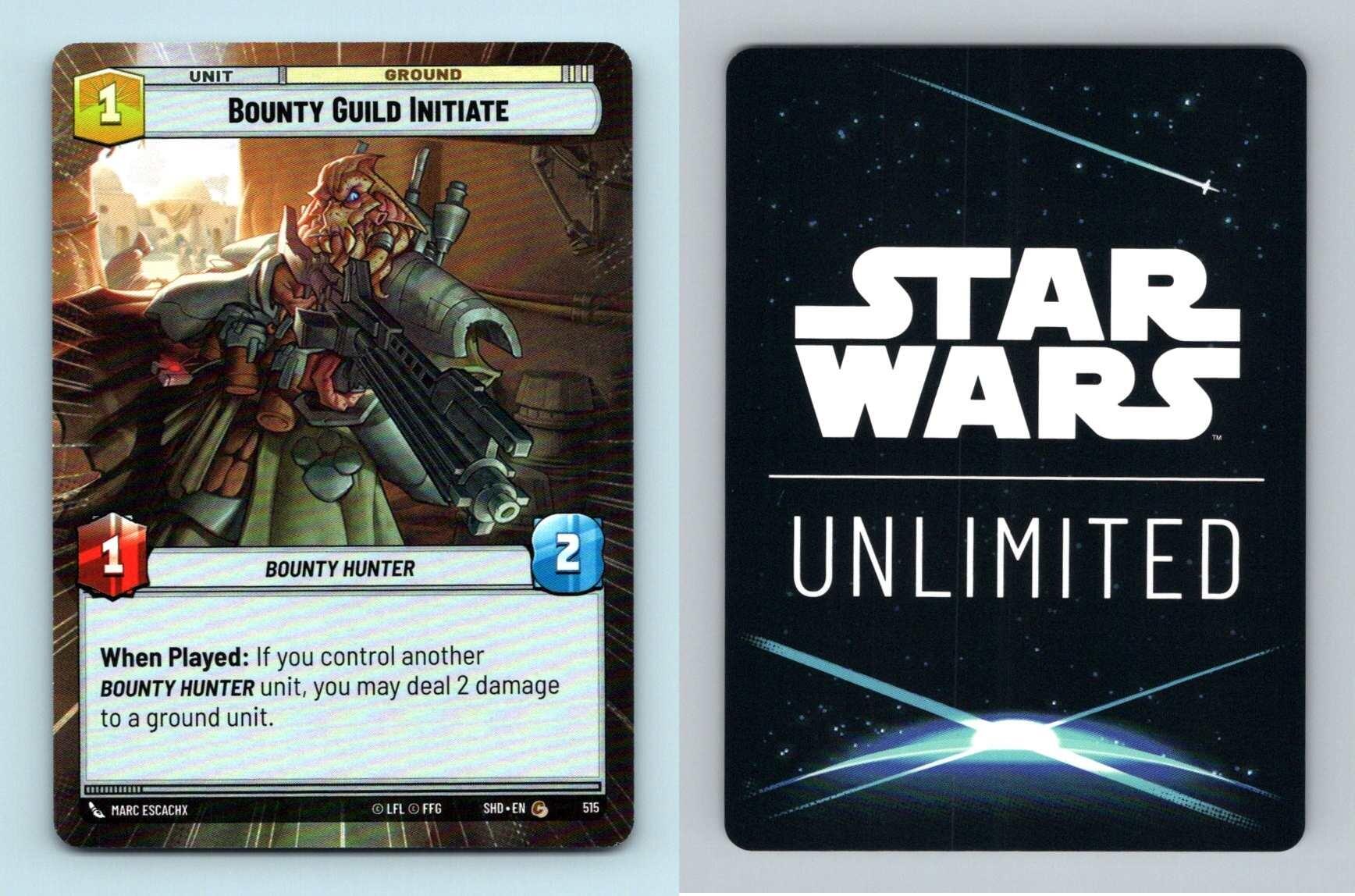 Bounty Guild Initiate #515 Star Wars Unlimited Shadows Of The Galaxy ...