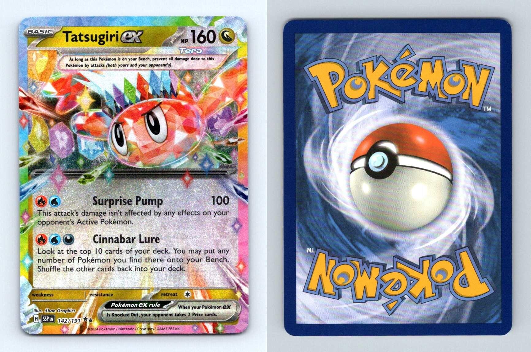 Tatsuriri EX #142/191 SV Surging Sparks 2024 Double Rare Pokemon TCG Card
