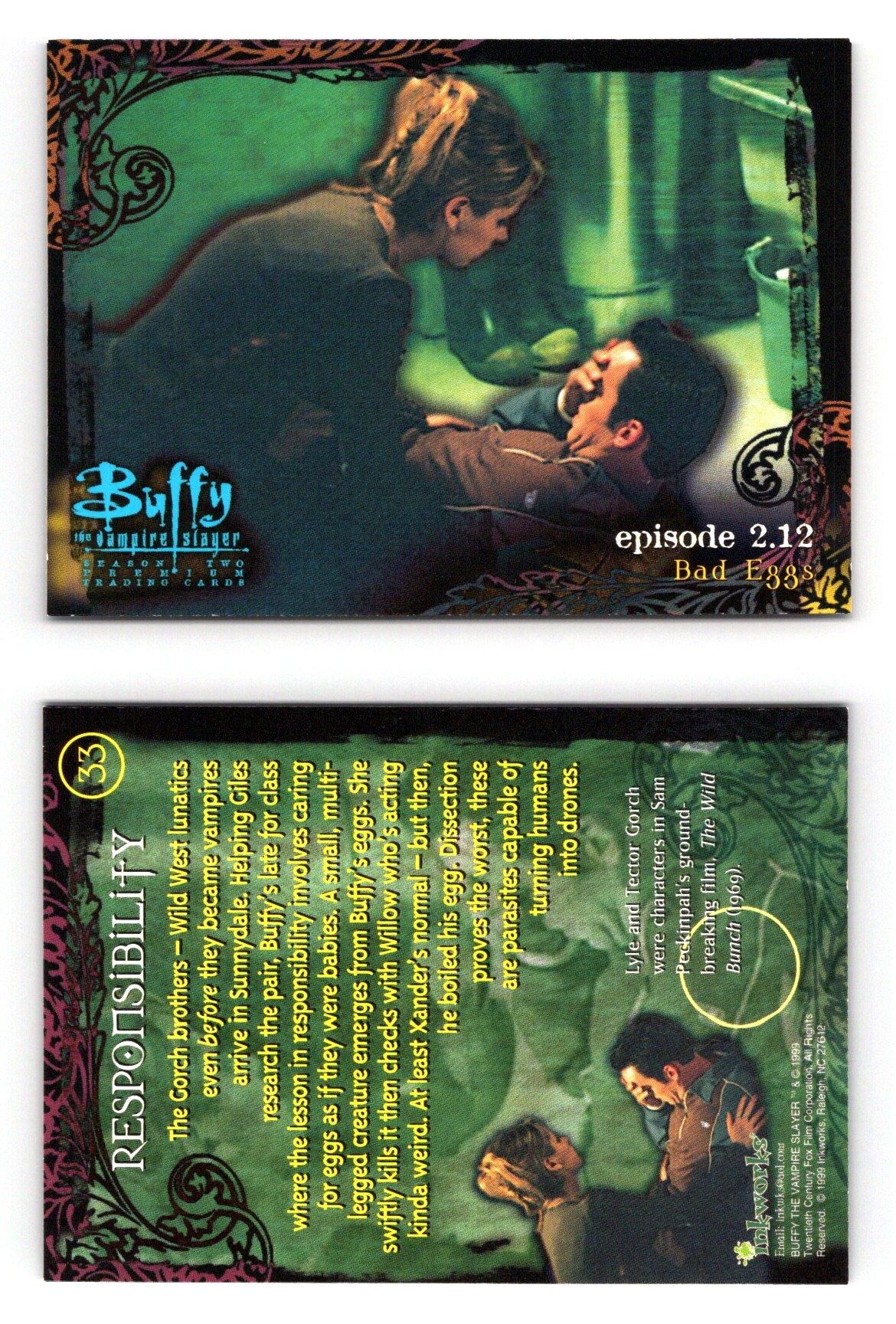Responsibility 33 Buffy The Vampire Slayer Season 2 Inkworks 1999