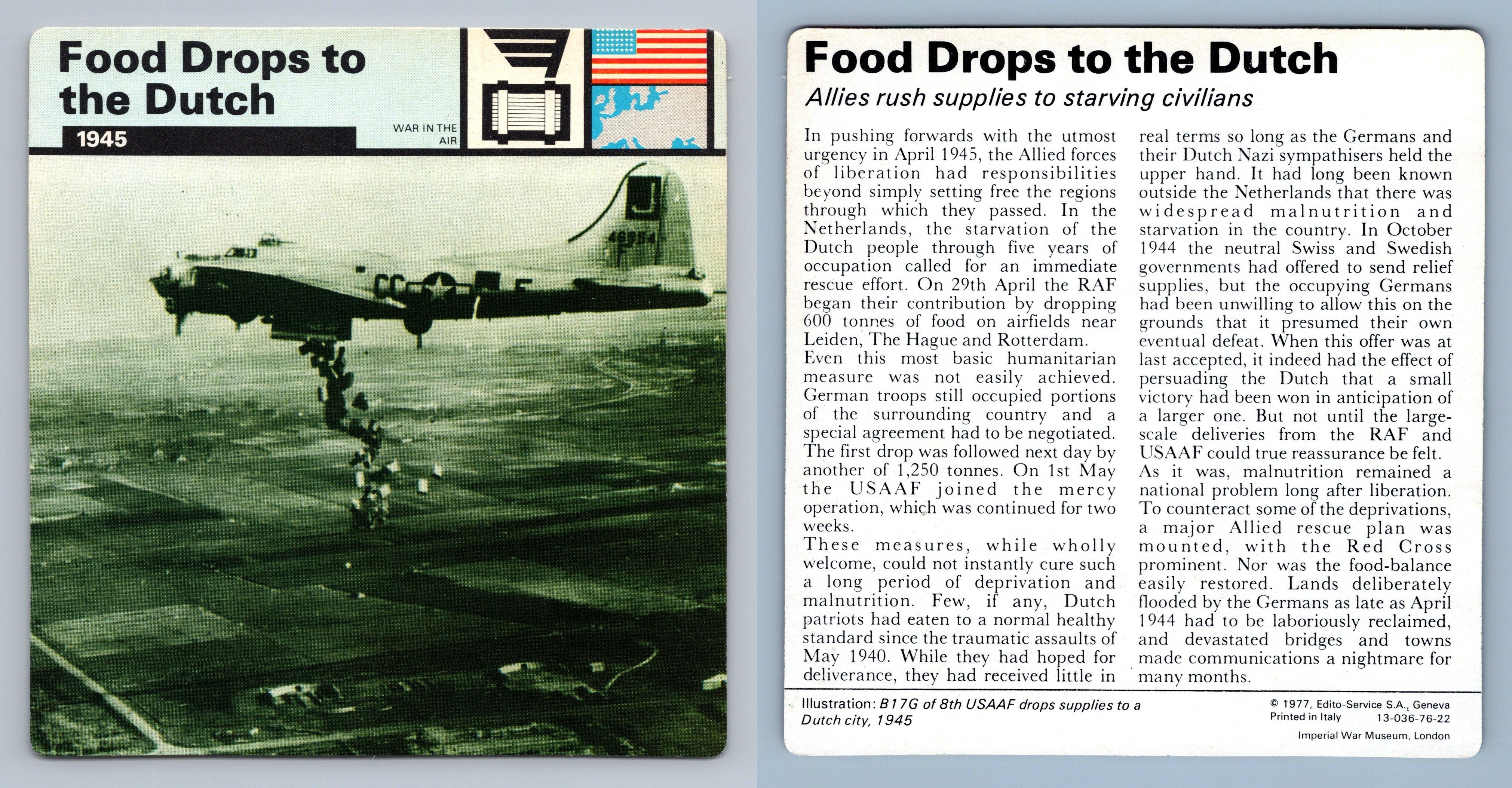 Food Drops To The Dutch - 1945 - War In The Air - WW2 Edito-Service SA ...