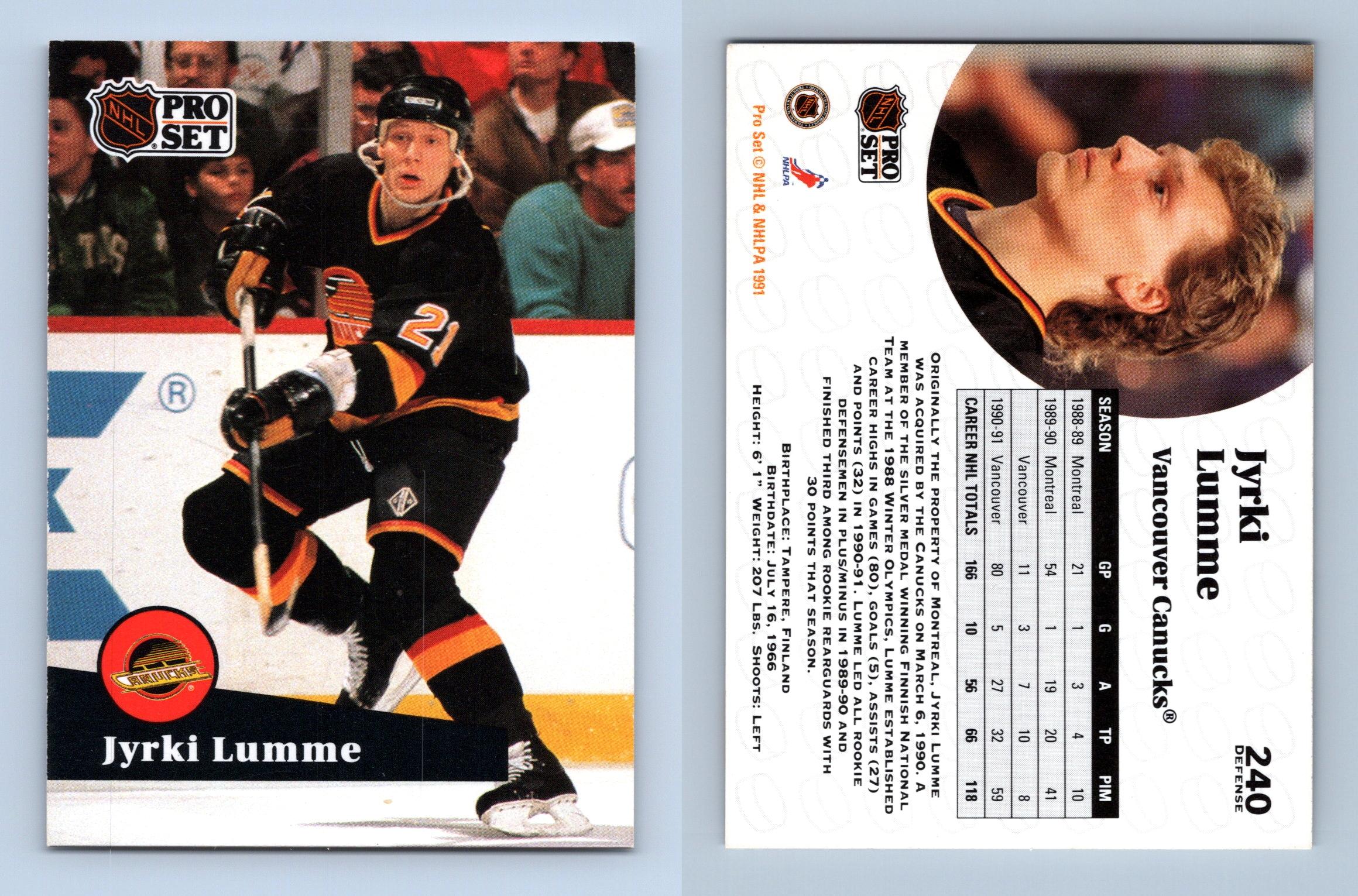 Jyrki Lumme #240 NHL Pro Set 1991-92 Hockey Trading Card | eBay