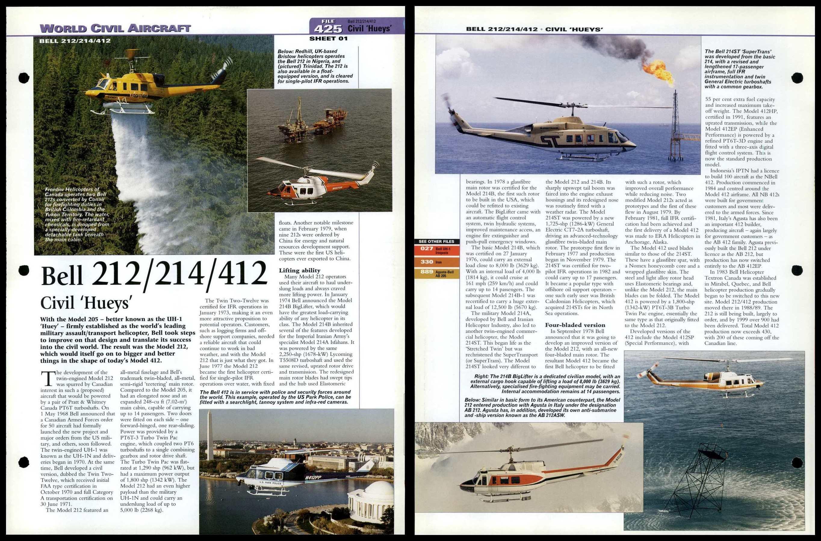 Bell 212/214/412 - Civil Aircraft #425 World Aircraft Information Page