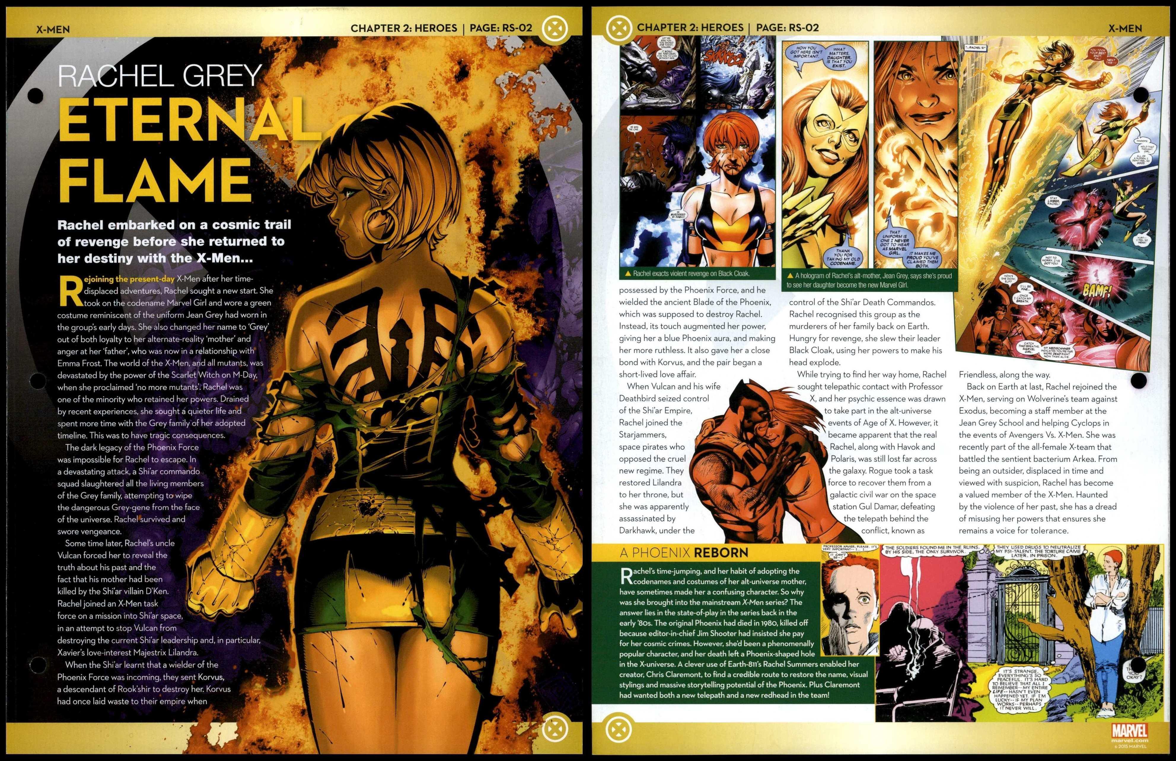 Eternal Flame - Rachel Grey #RS-02 Heroes - X-Men Marvel Fact File Page