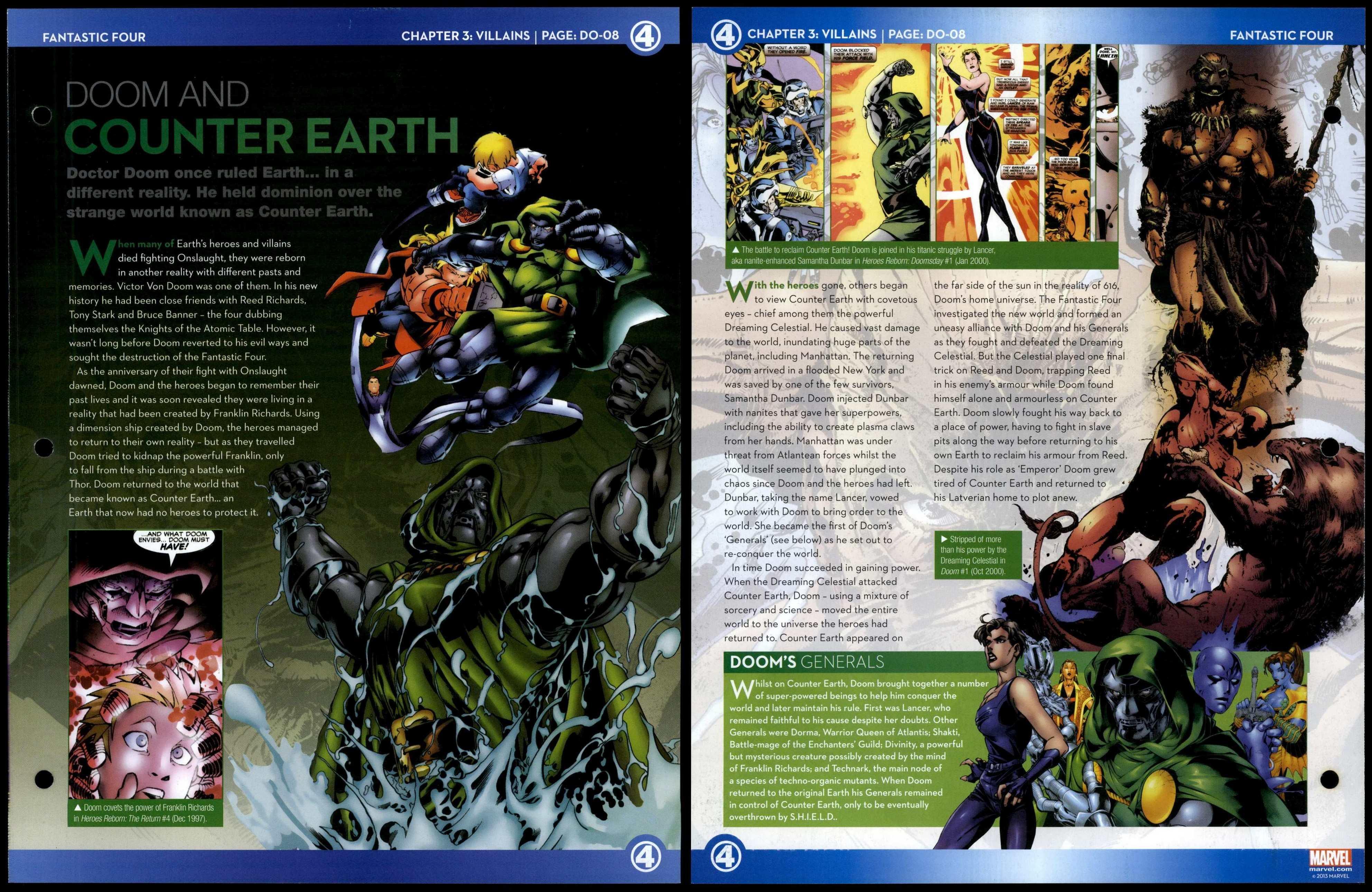 Doom & Counter Earth #DO-08 Villains - Fantastic Four Marvel Fact File Page