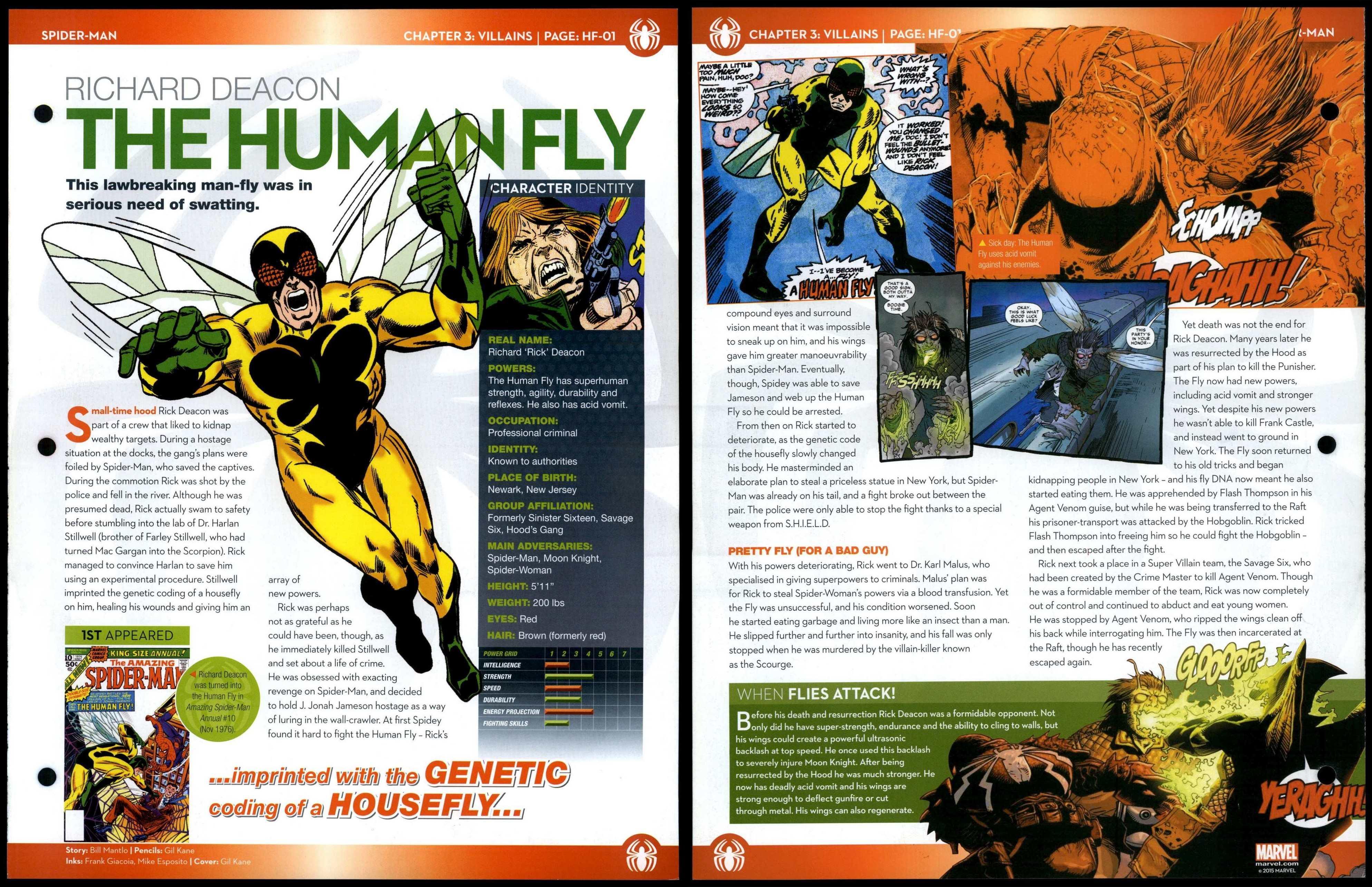 The Humn Fly - Richard Deacon #HF-01 Villains - Spider-Man Marvel Fact ...