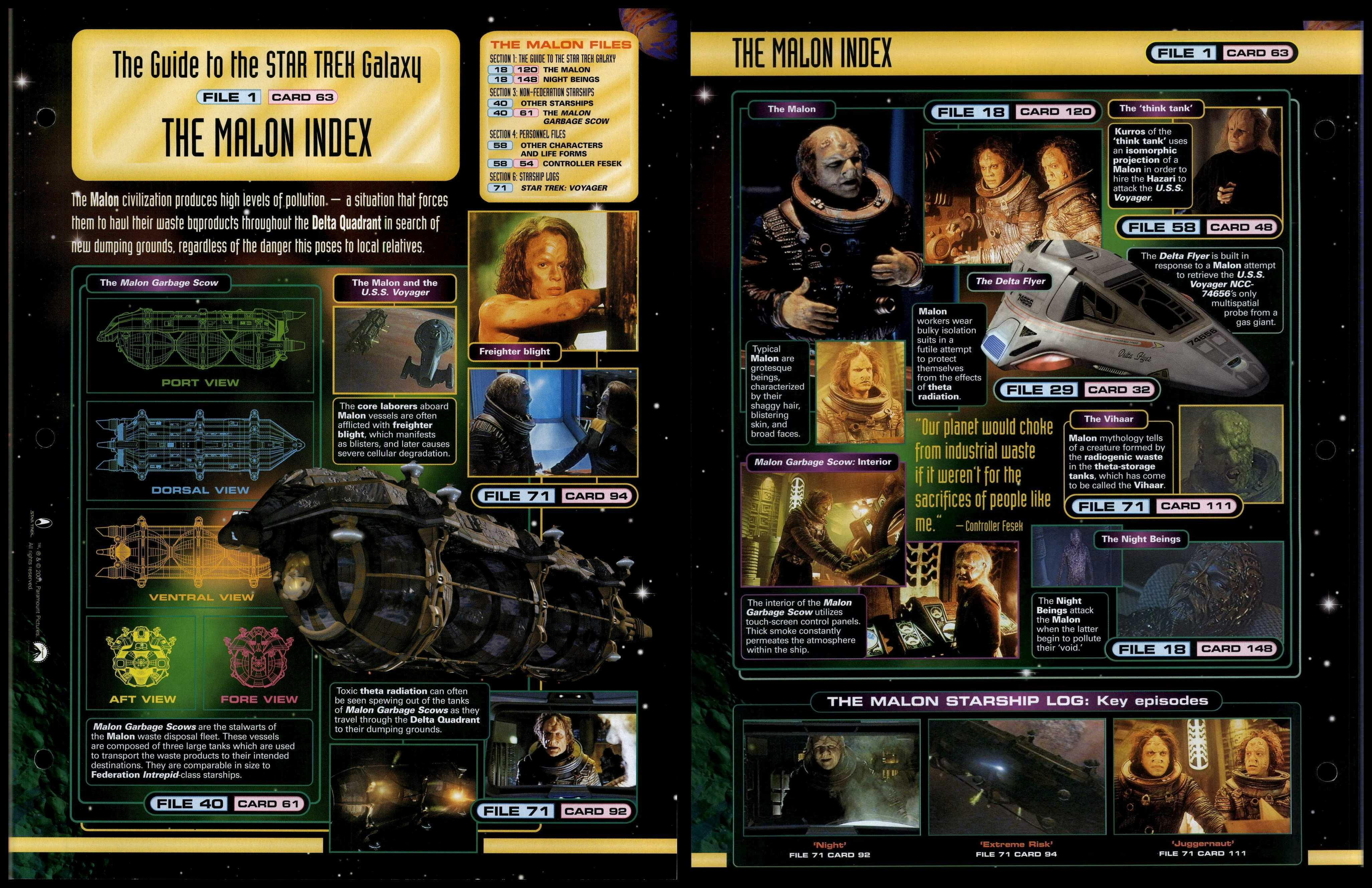 The Malon Index - Introduction - Star Trek Fact File Page