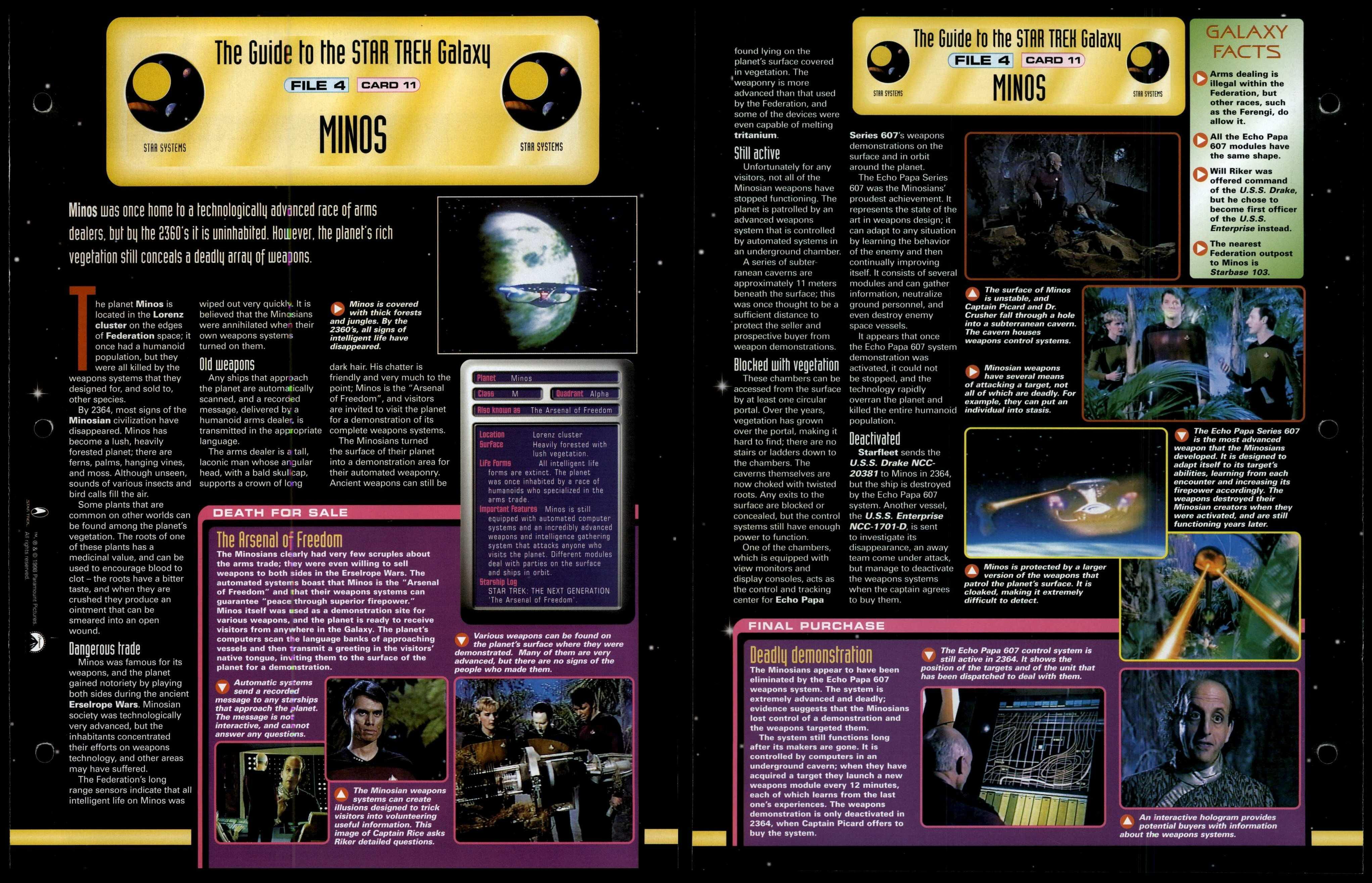 Minos - Star Systems  - Star Trek Fact File Page