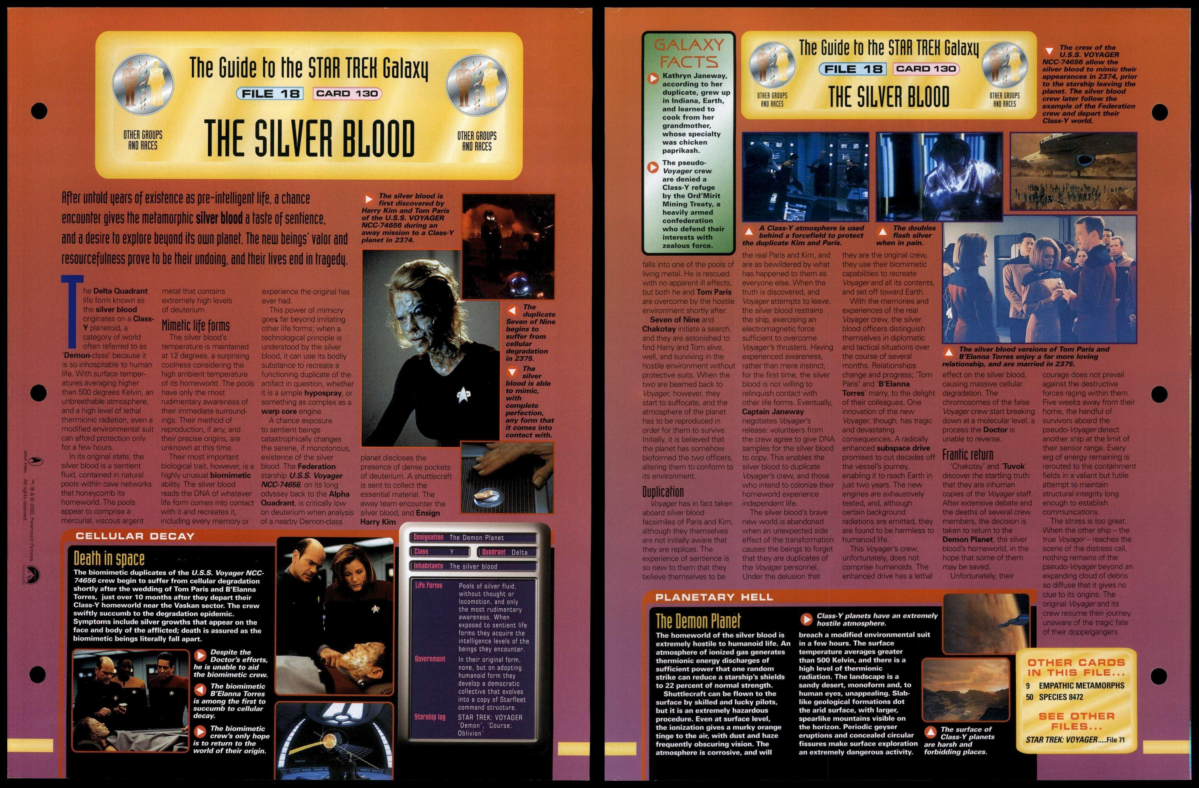 The Silver Blood - Other Groups & Races - Star Trek Fact File Page