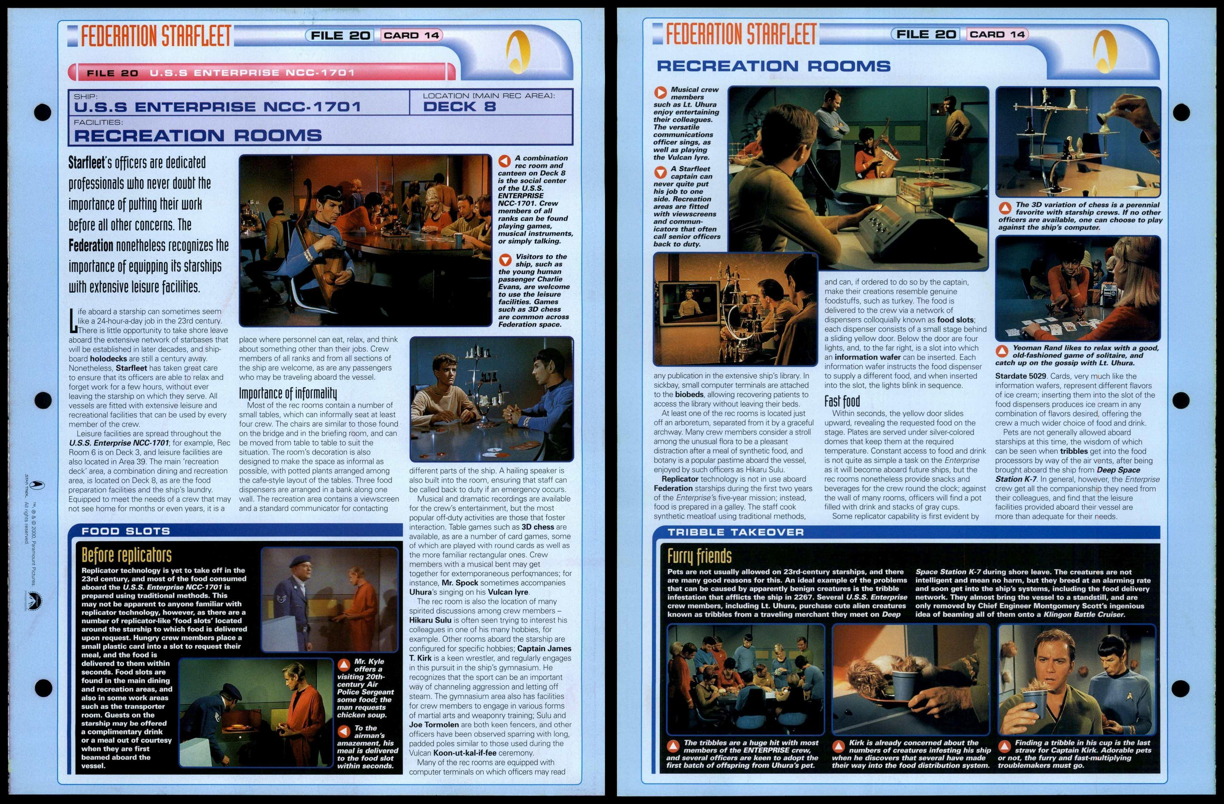 Recreation Rooms - USS Enterprise NCC-1701 - Star Trek Fact File Page