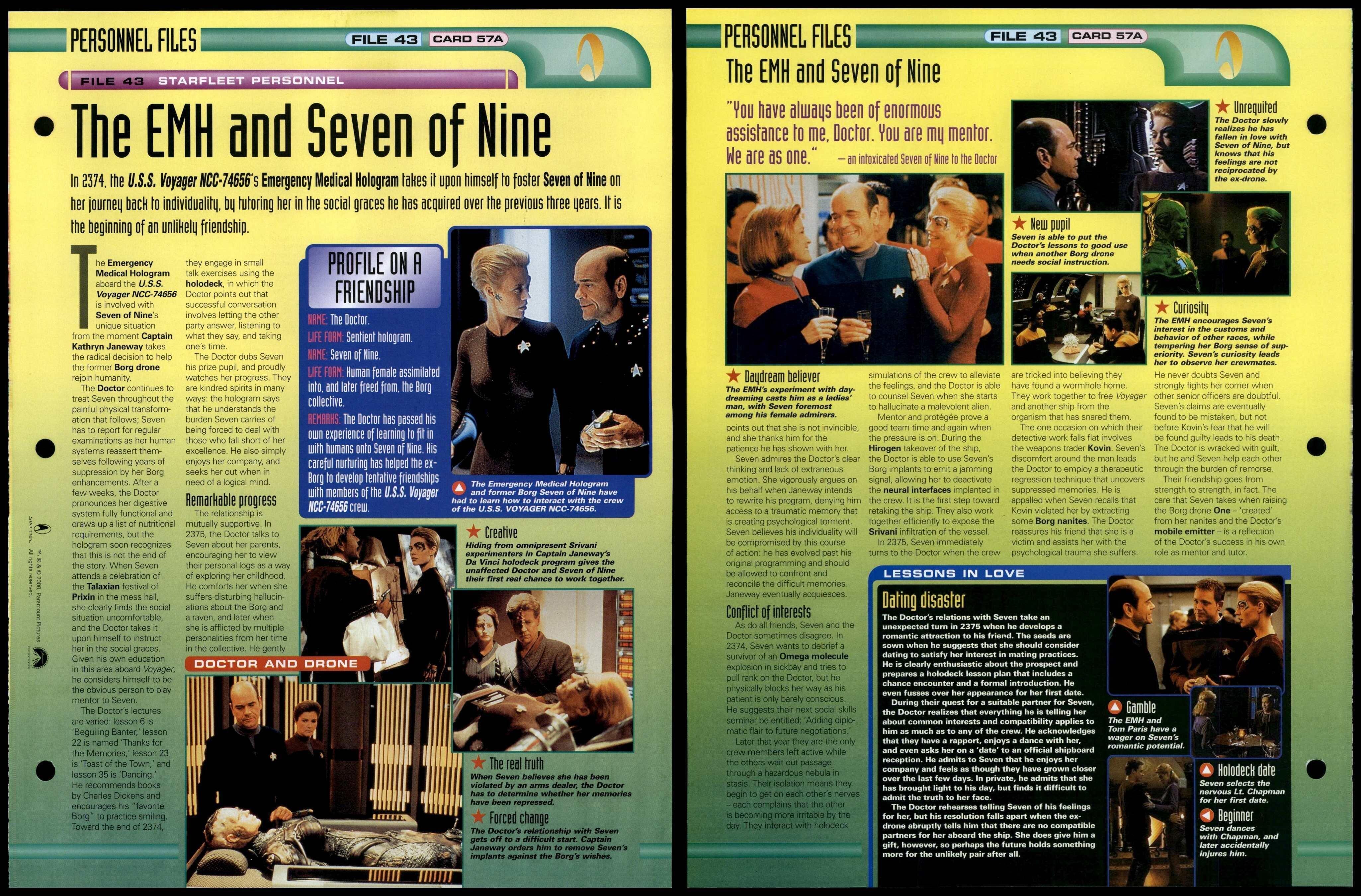 The EMH & Seven Of Nine - Starfleet Personnel - Star Trek Fact File Page