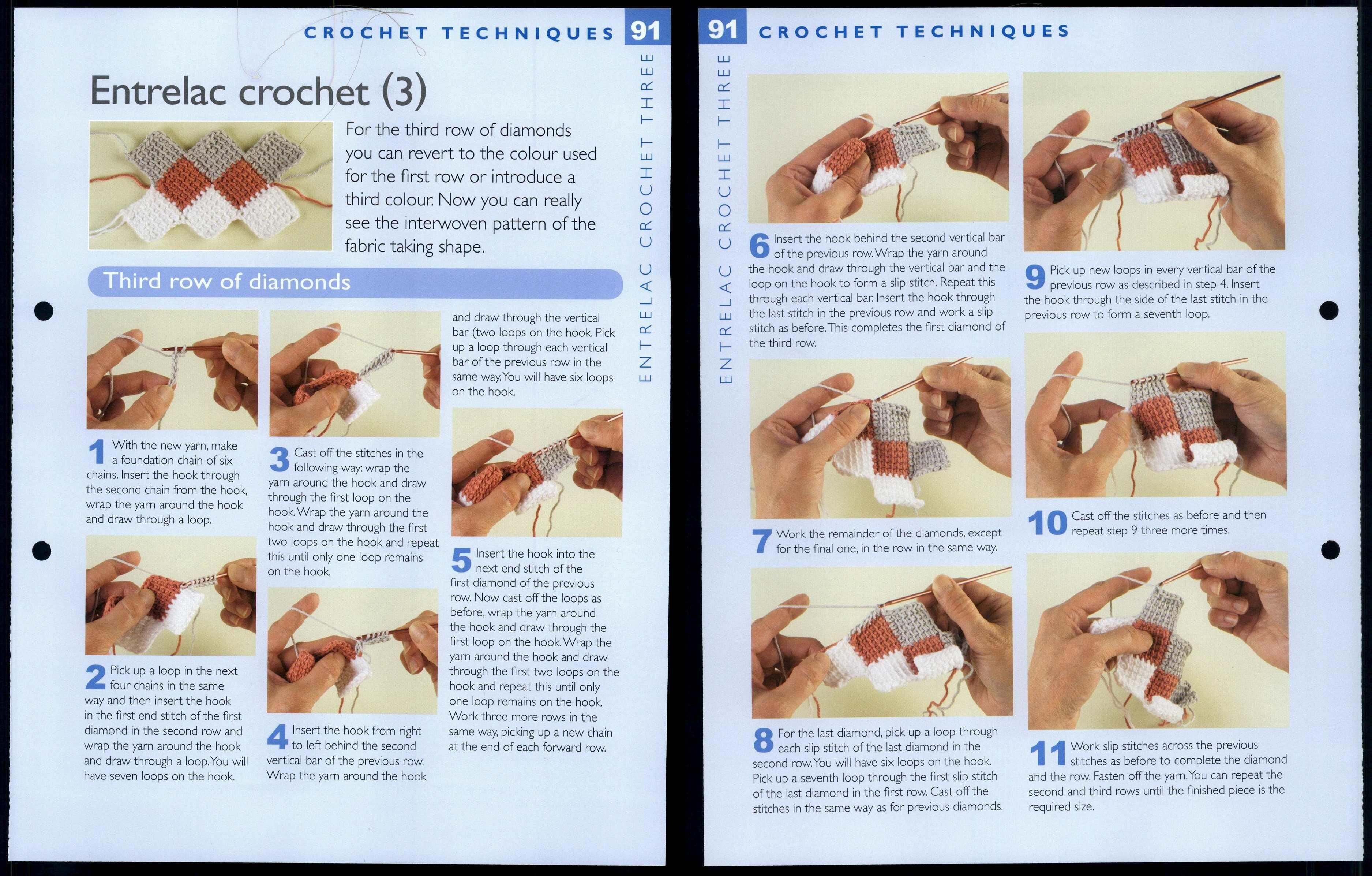 Entrelac Crochet Three #91 Techniques - The Art Of Crochet Pattern