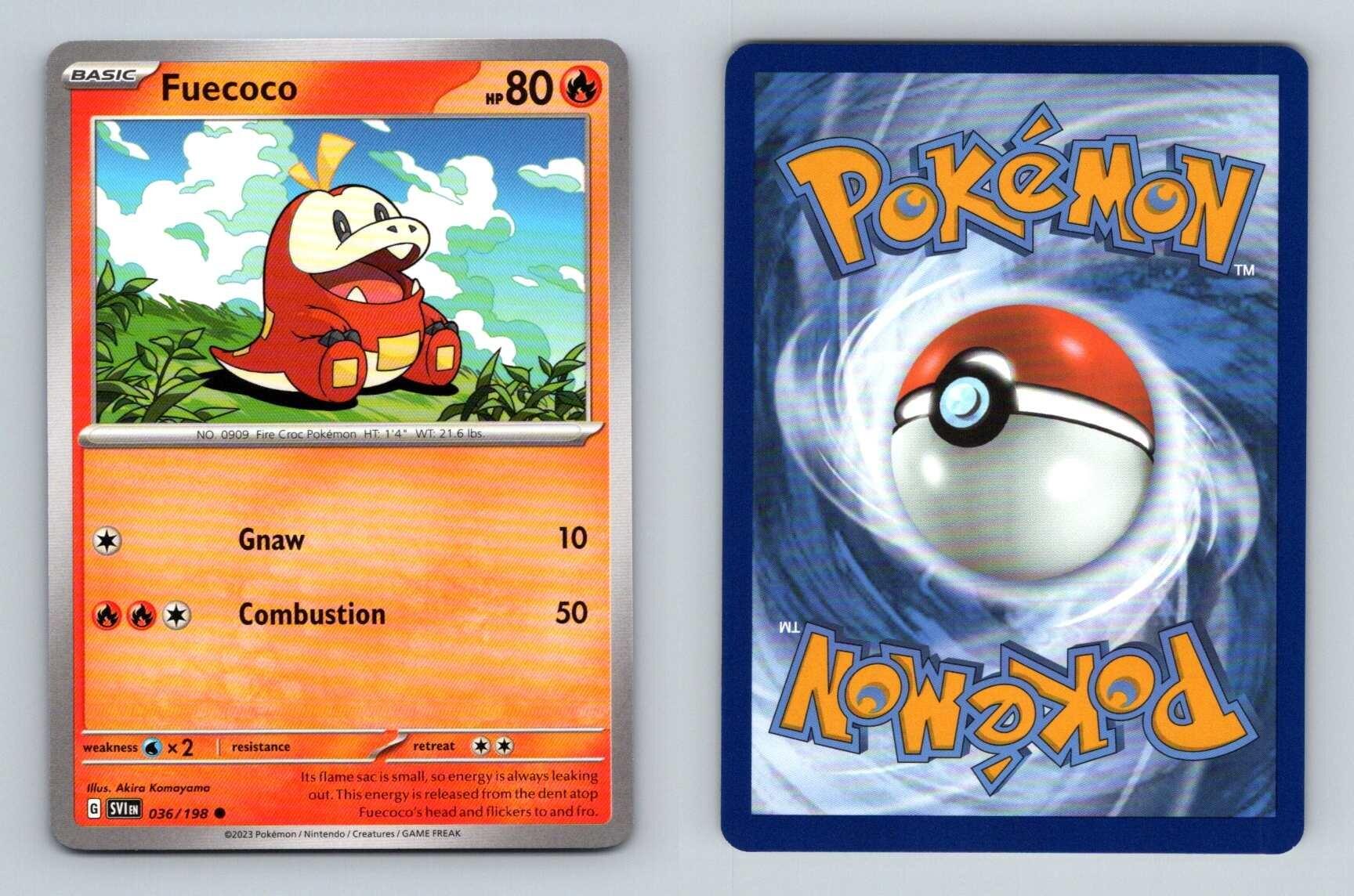 Fuecoco #36/198 Scarlet & Violet Common Pokemon 2023 TCG Card