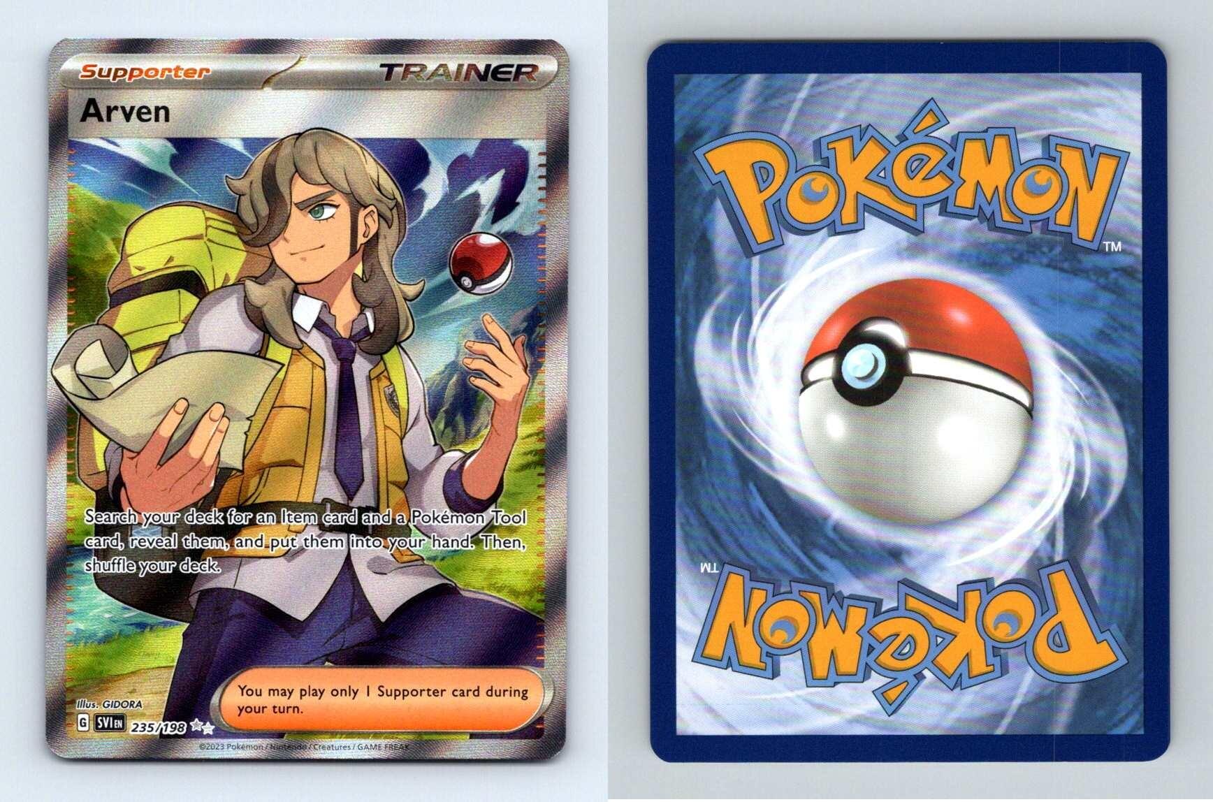Arven #235/198 Scarlet & Violet Ultra Rare Holo Full Art Pokemon TCG Card