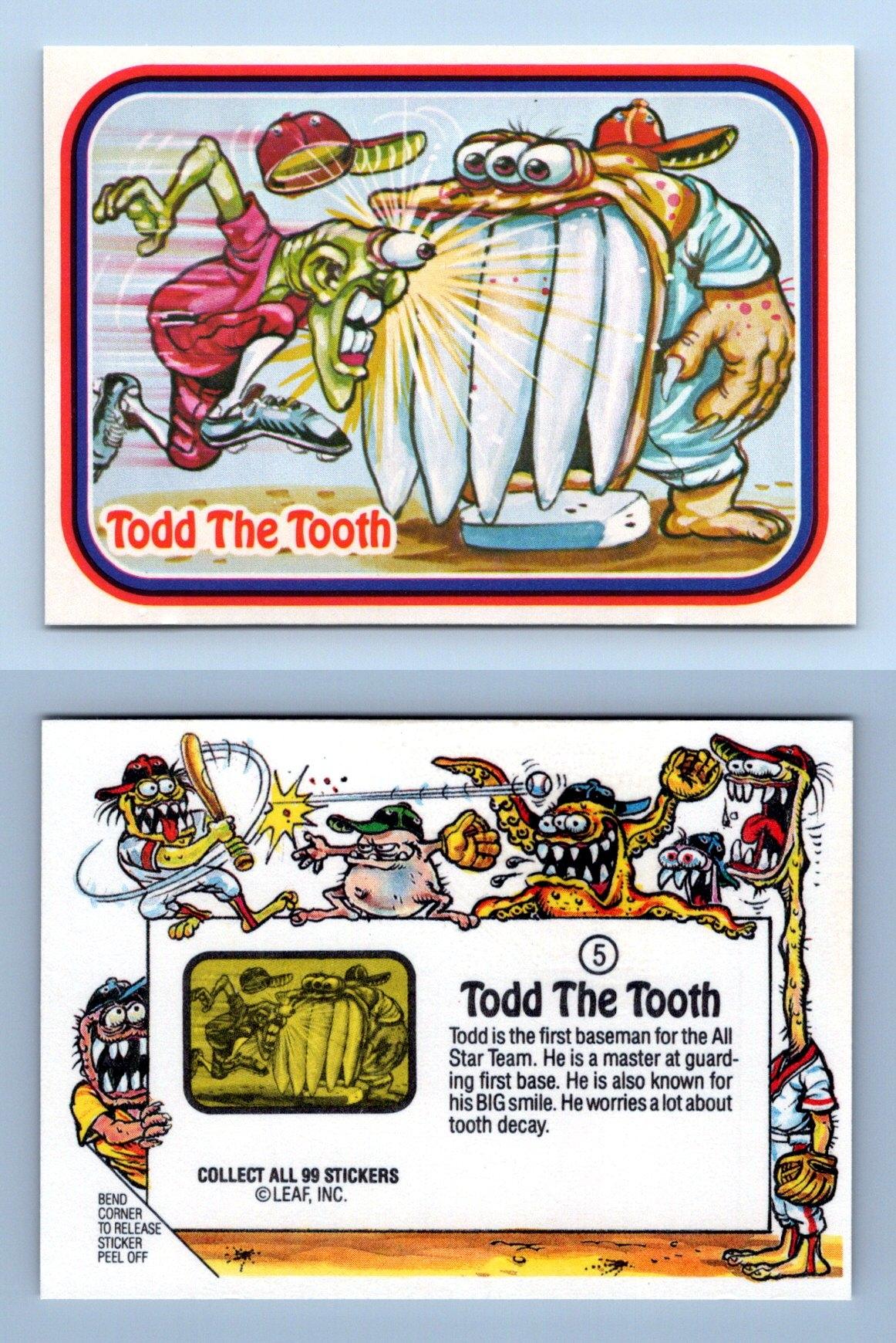 Todd The Tooth #5 Awesome! All Stars Baseball 1988 Leaf Trading Card ...