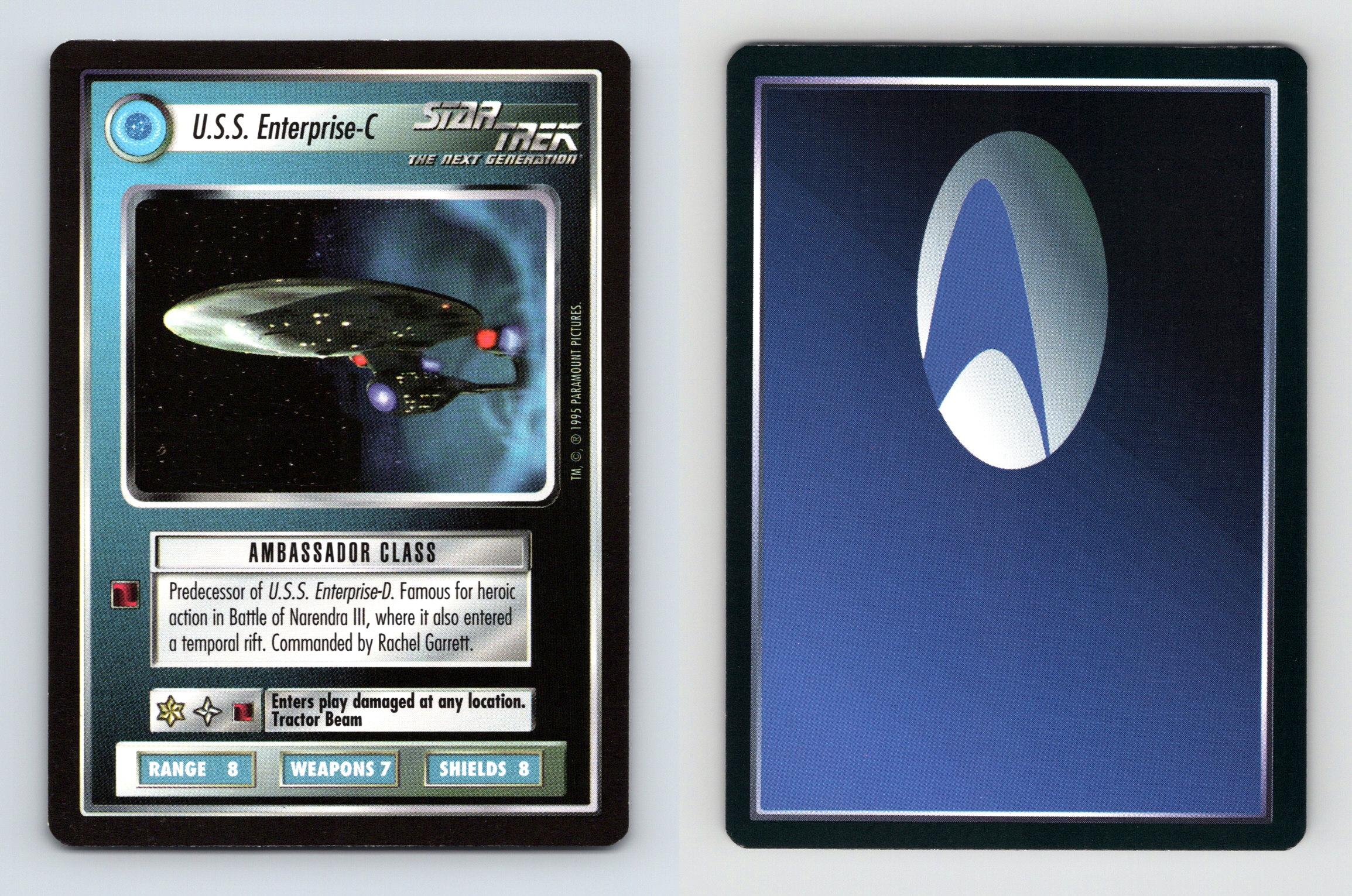 U.S.S Enterprise-C- Star Trek Alternate Universe 1995 Rare CCG Card