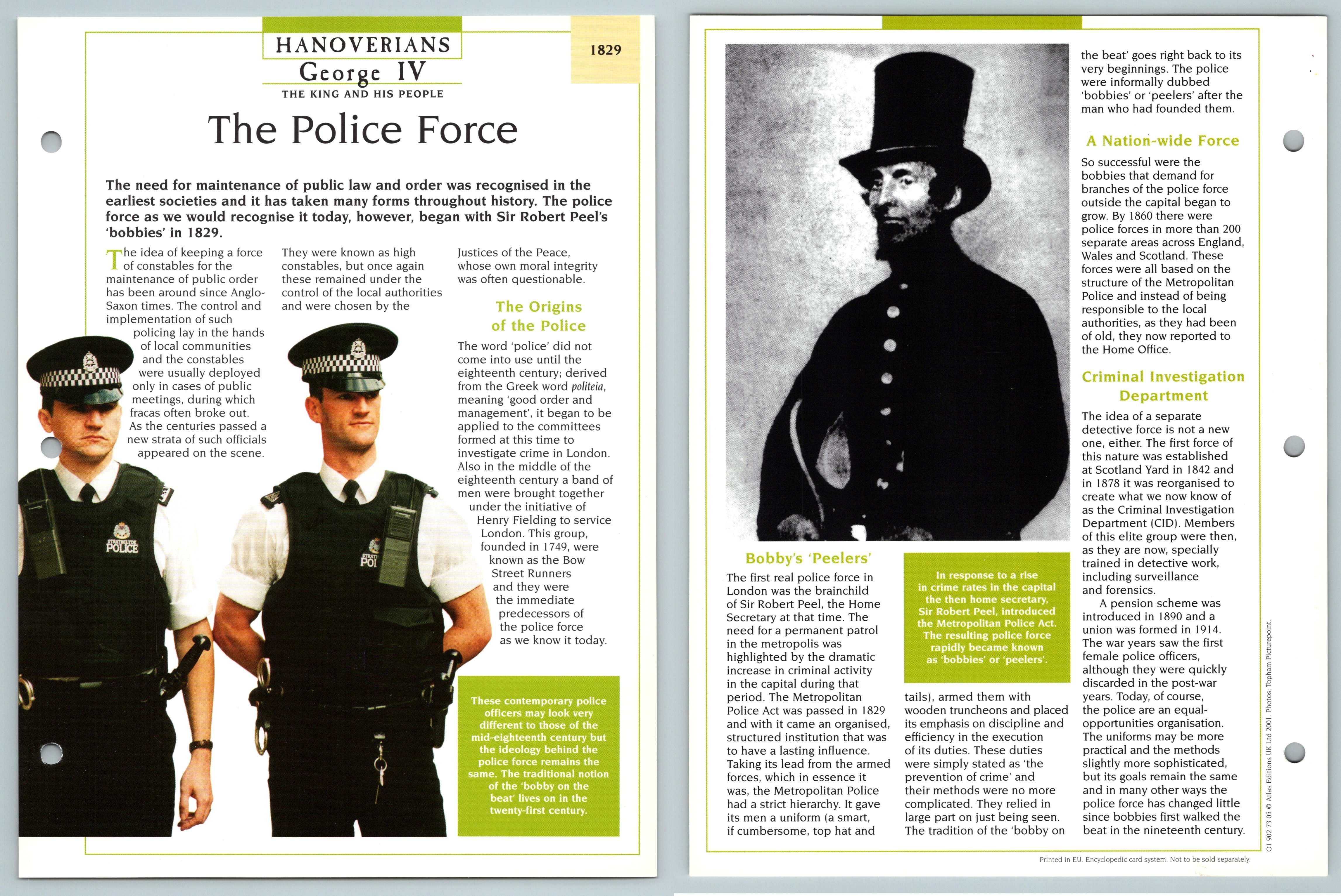 The Police Force - 1829 Hanoverians Atlas Kings & Queens Of GB Maxi Card