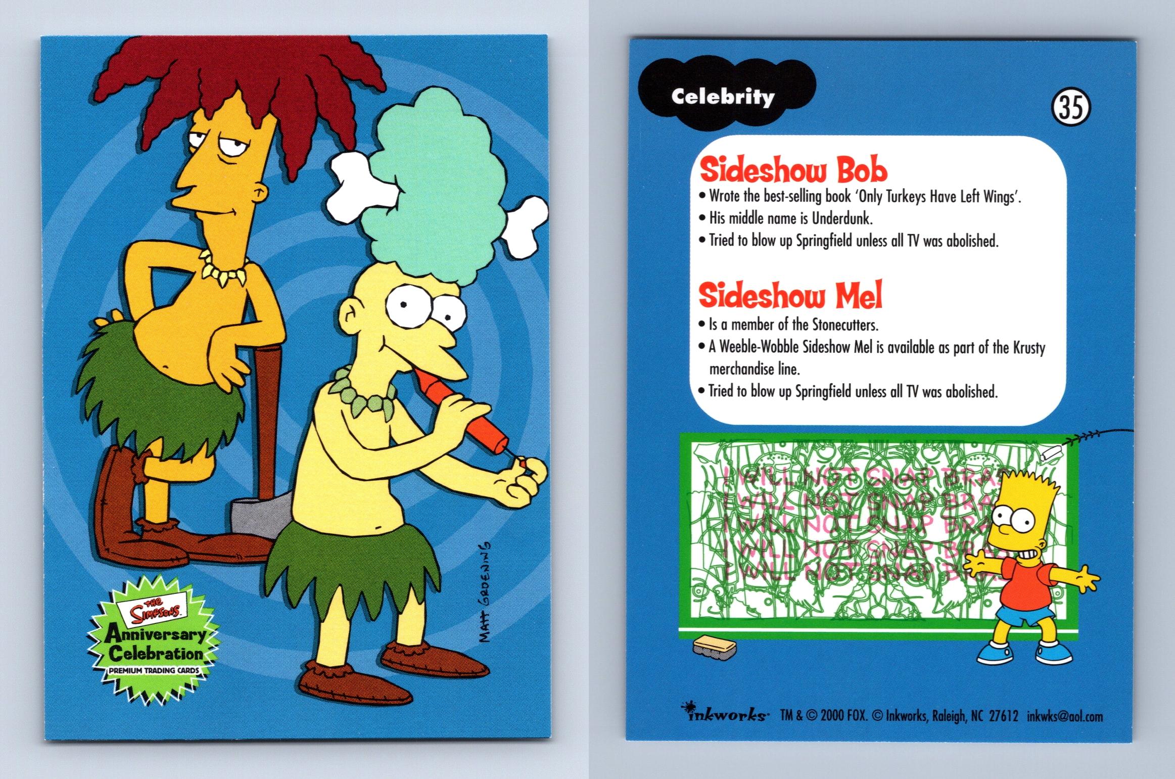 Sideshow Bob & Sideshow Mel #35 The Simpsons 10th Anniversary 2000 ...