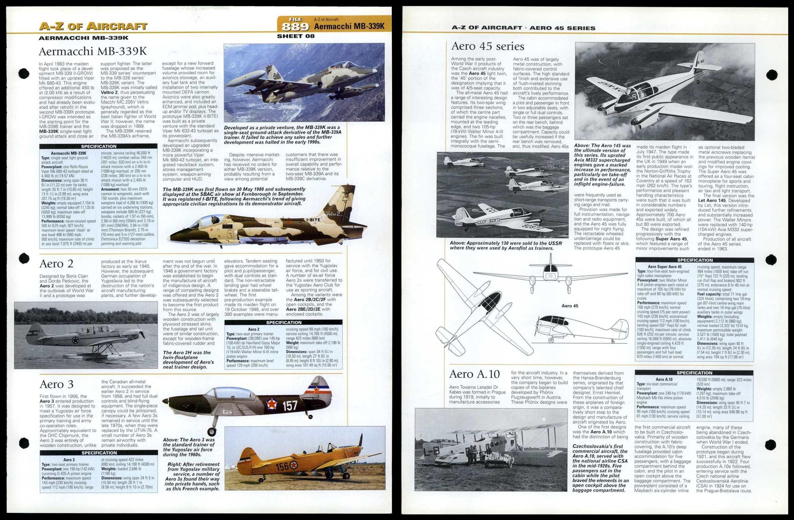 Aermacchi MB-339K - Aero A.10 - A-Z #889 World Aircraft Information Page