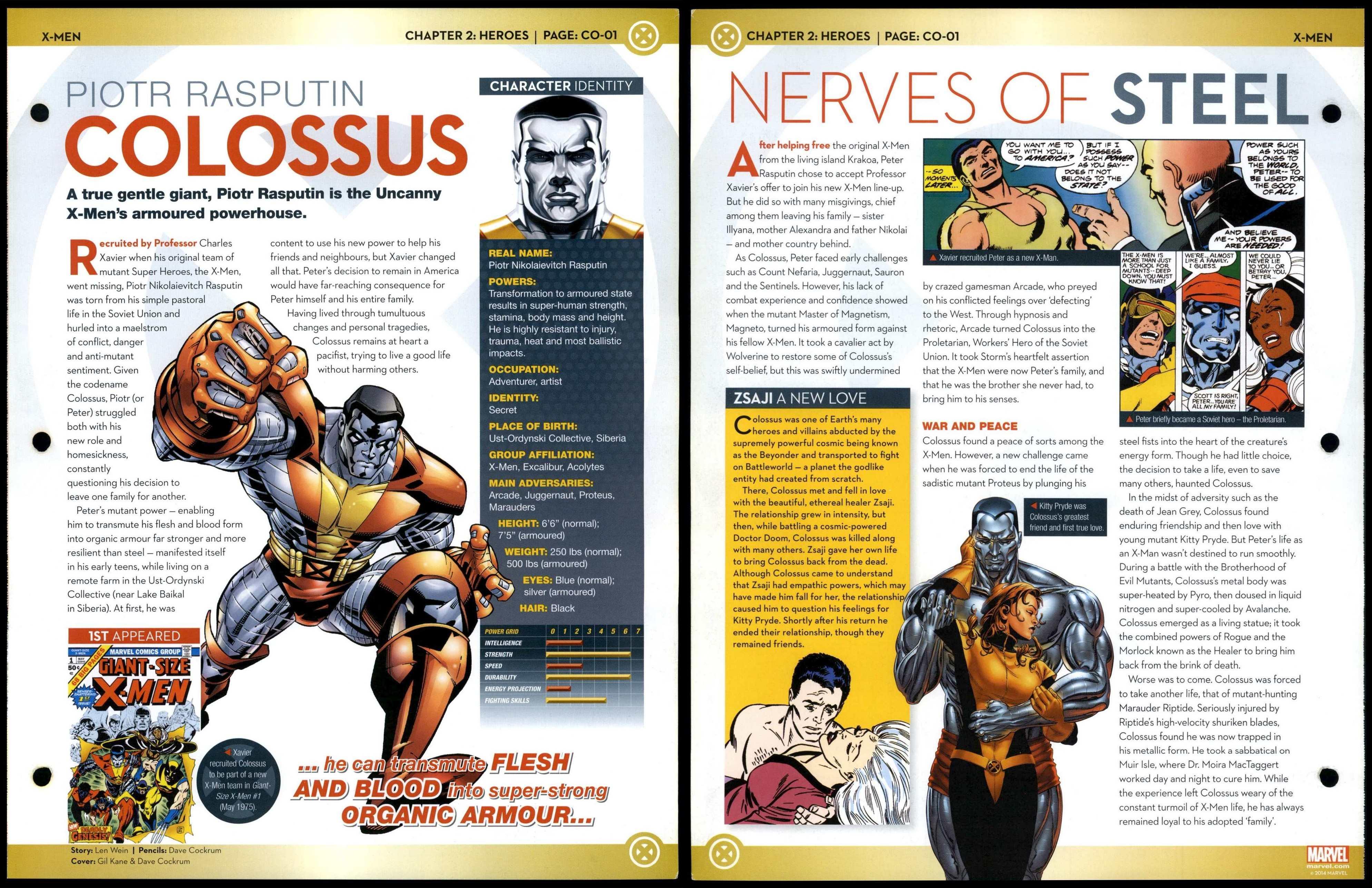 Colossus - Piotr Rasputin #CO-01 Heroes - X-Men Marvel Fact File Page