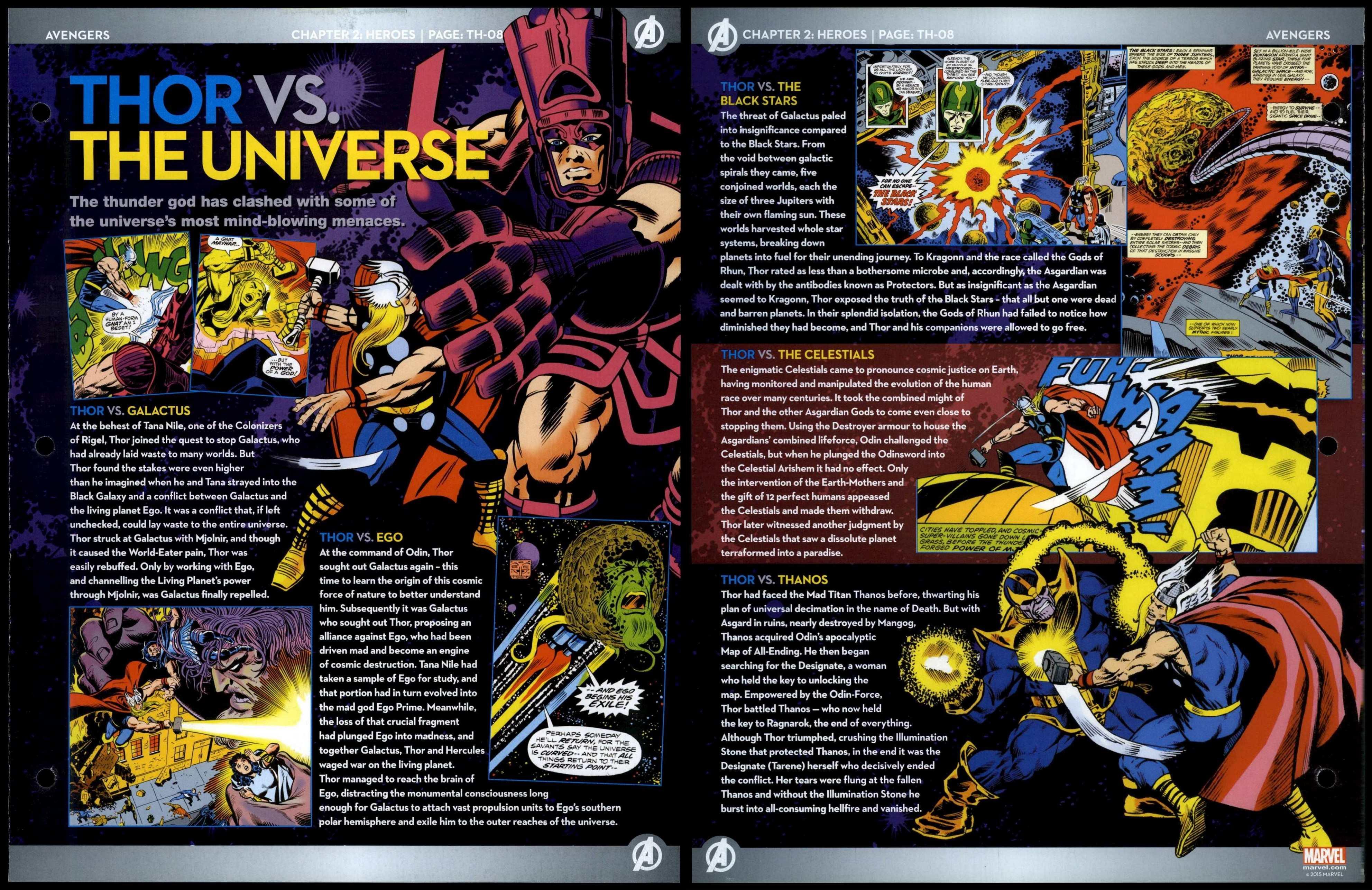 Thor Vs. The Universe #TH-08 Heroes - Avengers Marvel Fact File Page