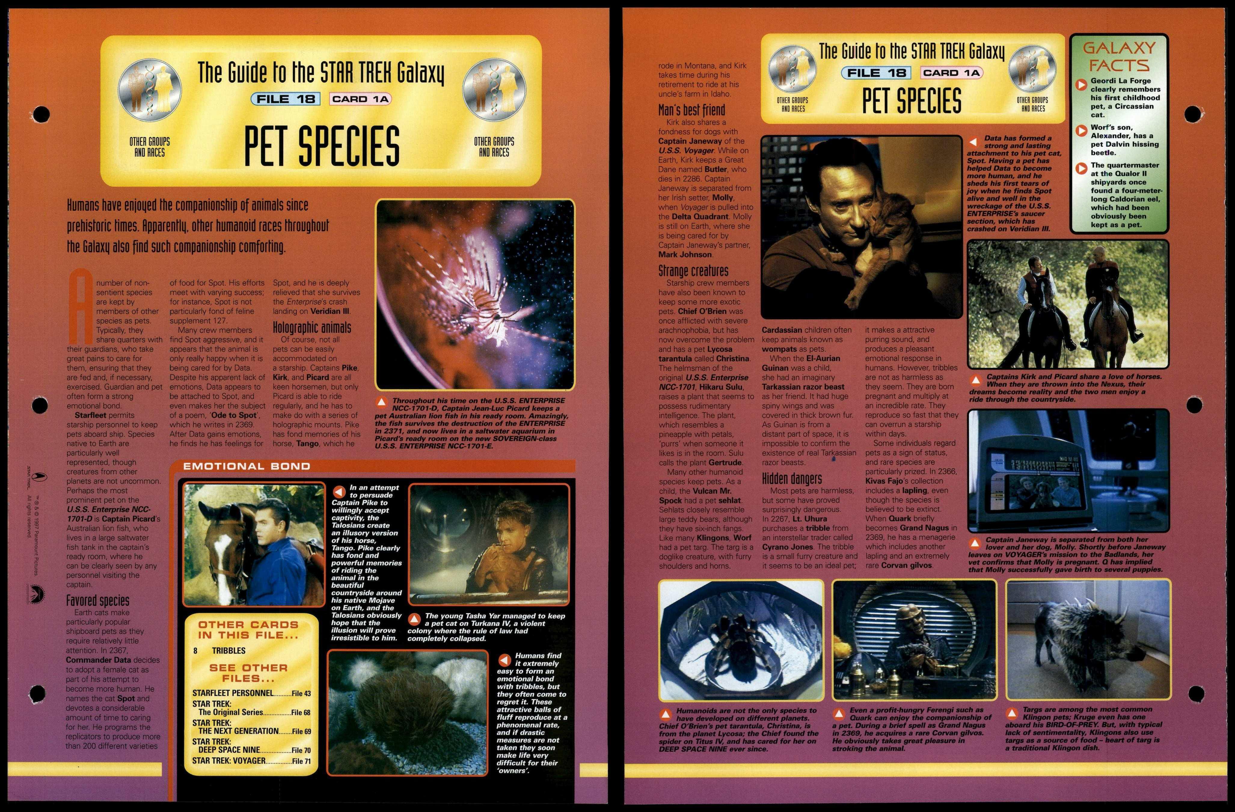 Pet Species - Other Groups & Races - Star Trek Fact File Page