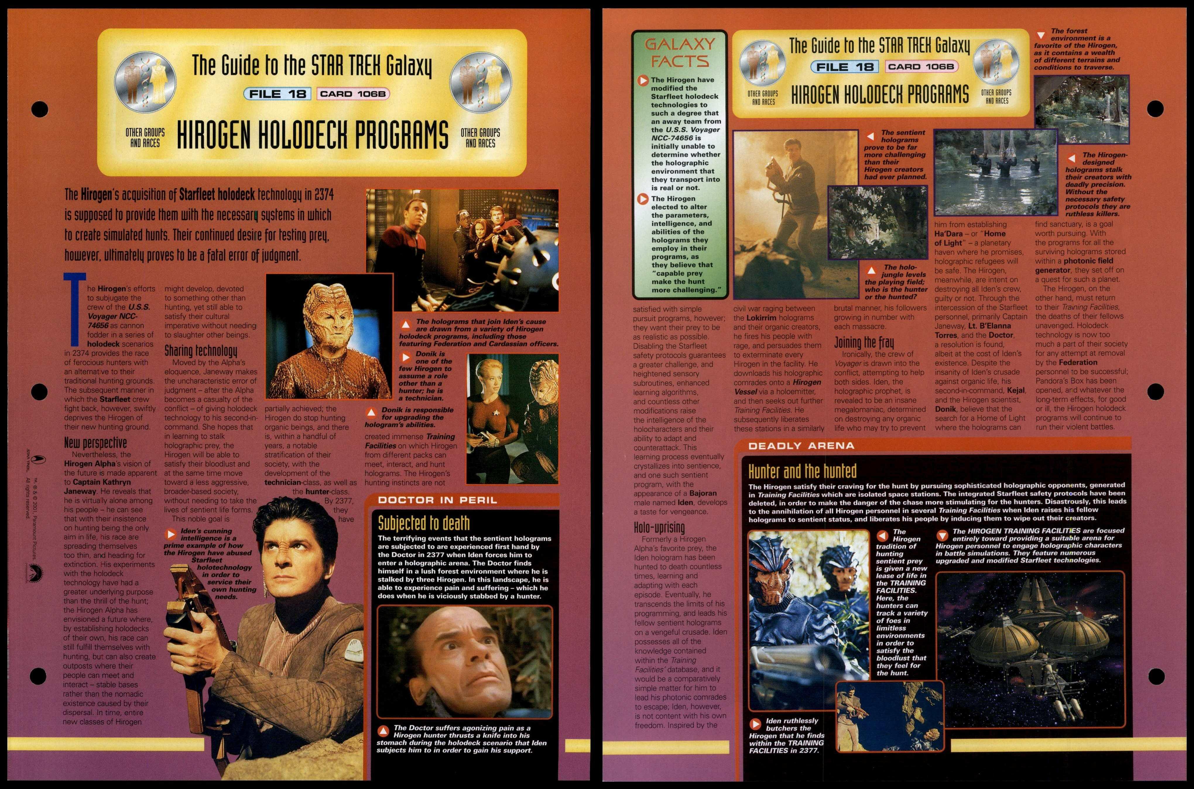 Hirogen Holodeck Programs #106B Other Groups & Races - Star Trek Fact File Page