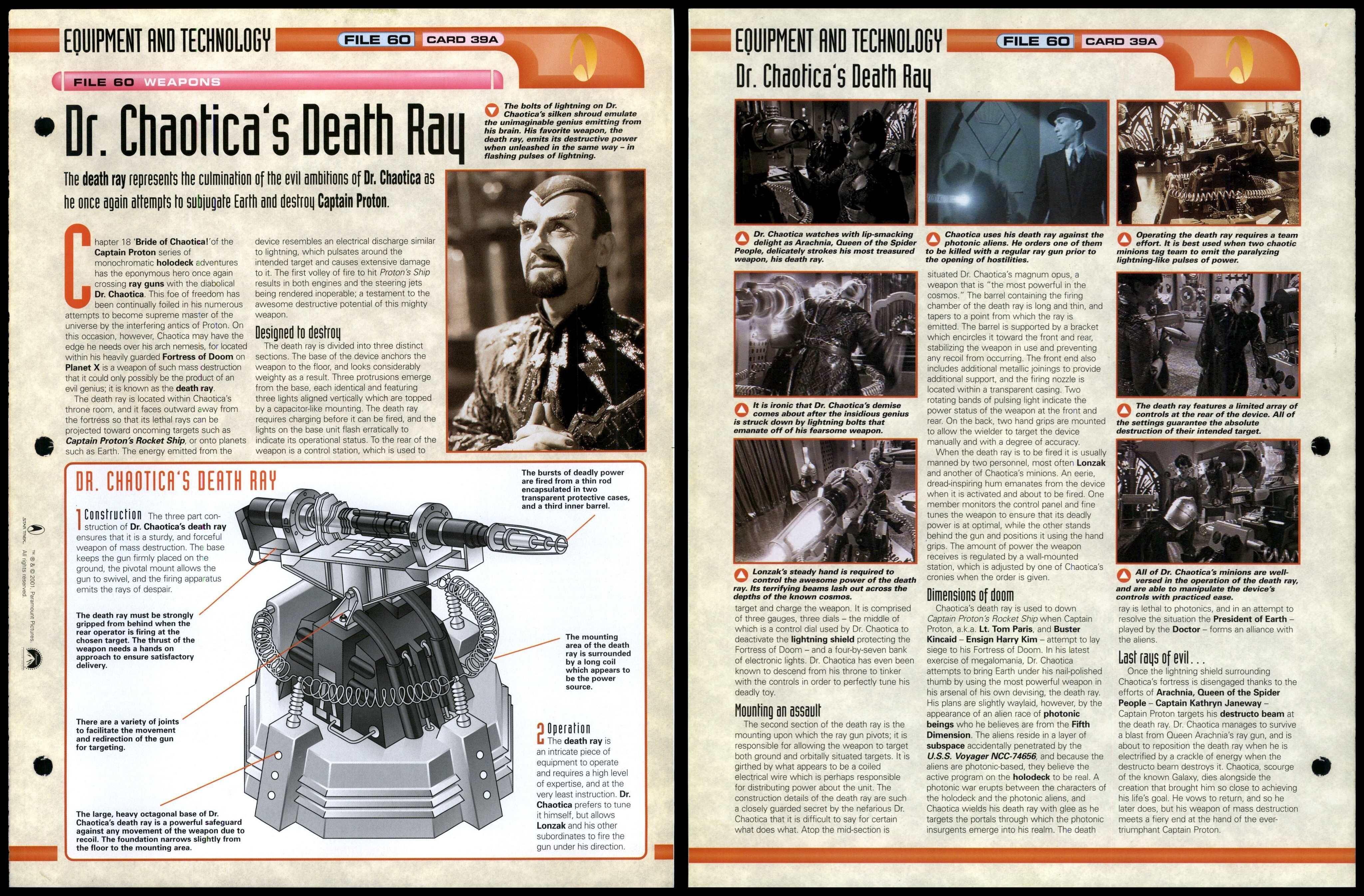 Dr. Chaotica's Death Ray - Weapons - Star Trek Fact File Page