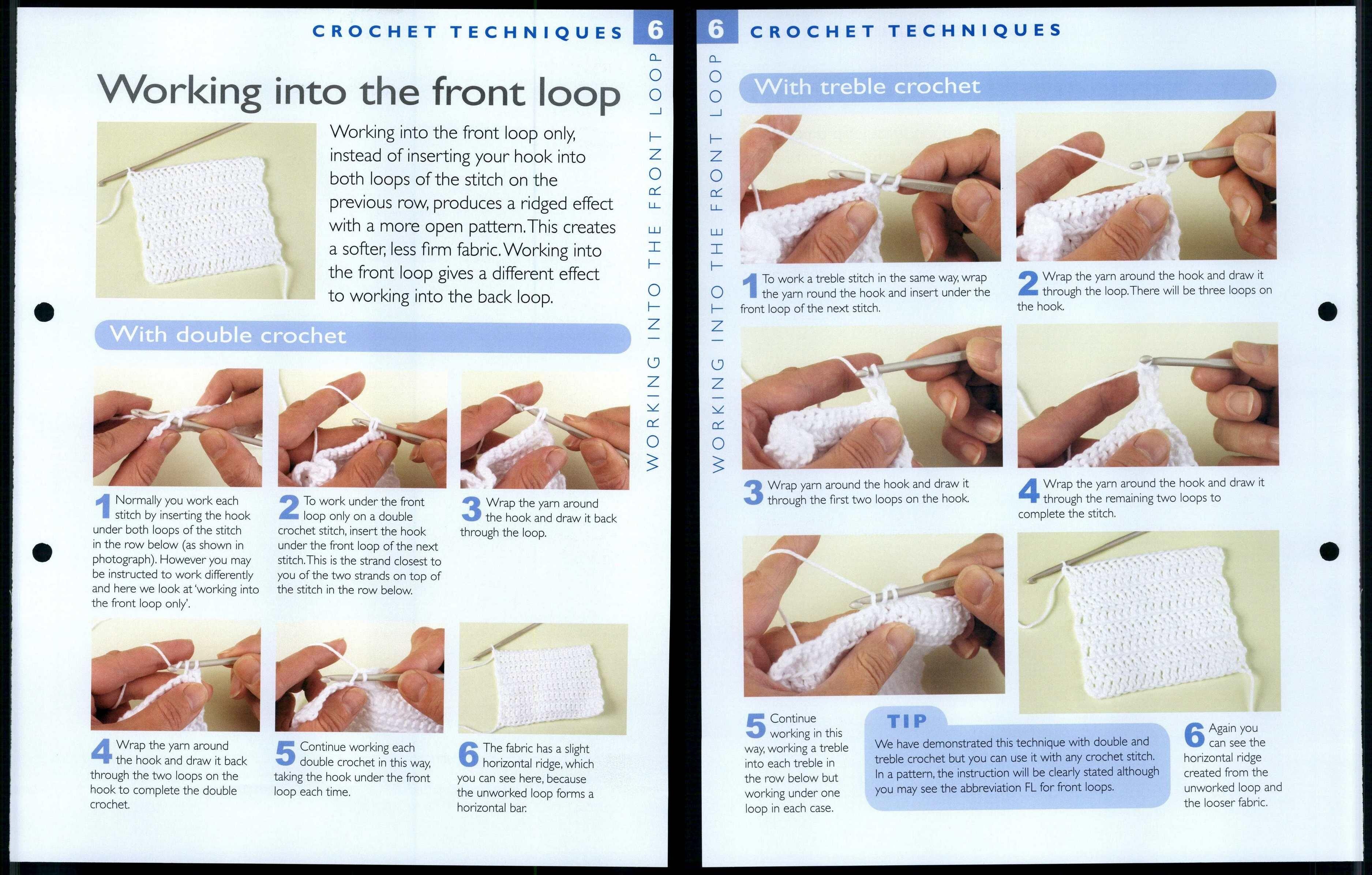 Working Into The Front Loop #6 Techniques - The Art Of Crochet Pattern