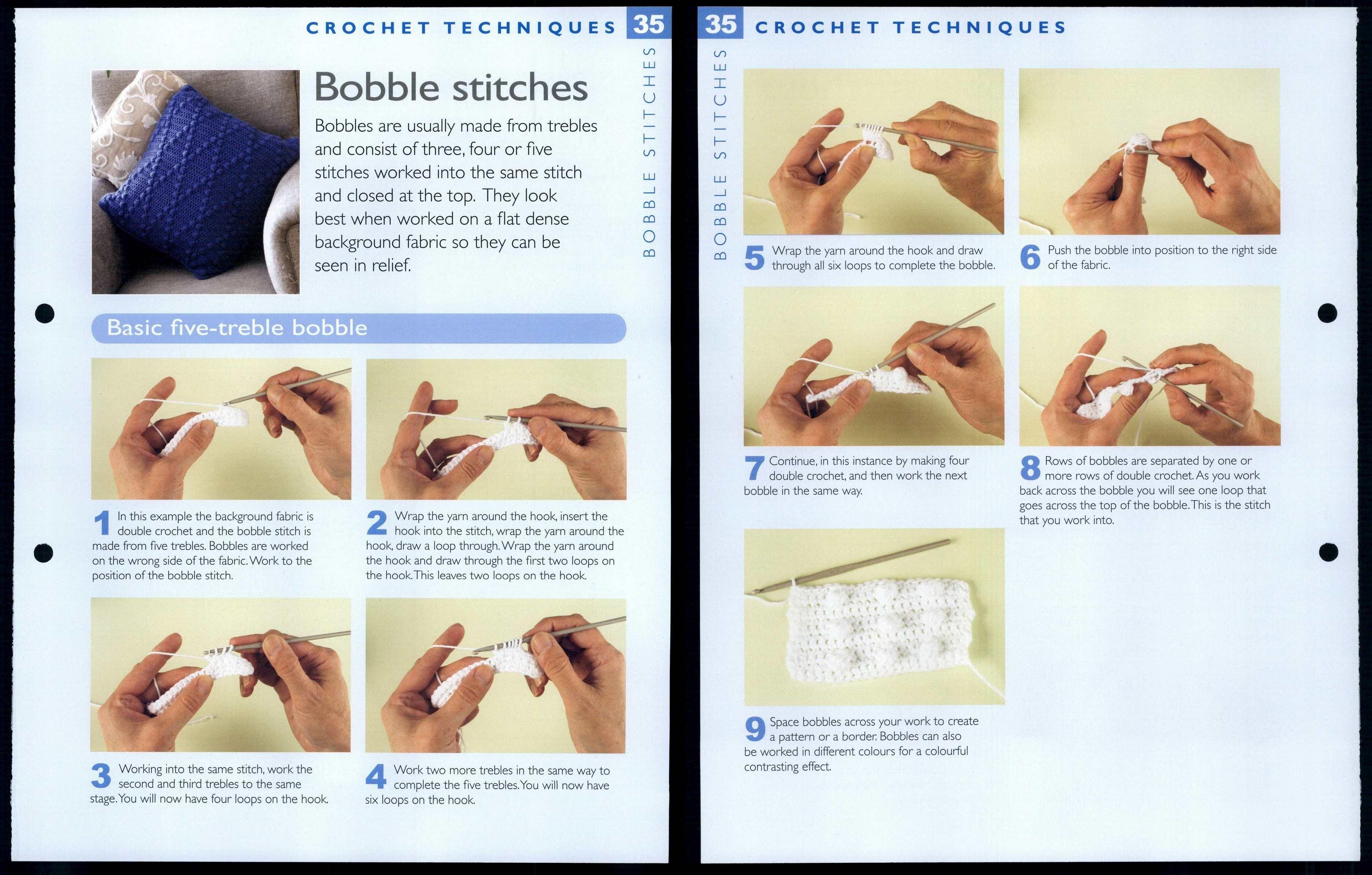 Bobble Stitches #35 Techniques - The Art Of Crochet Pattern