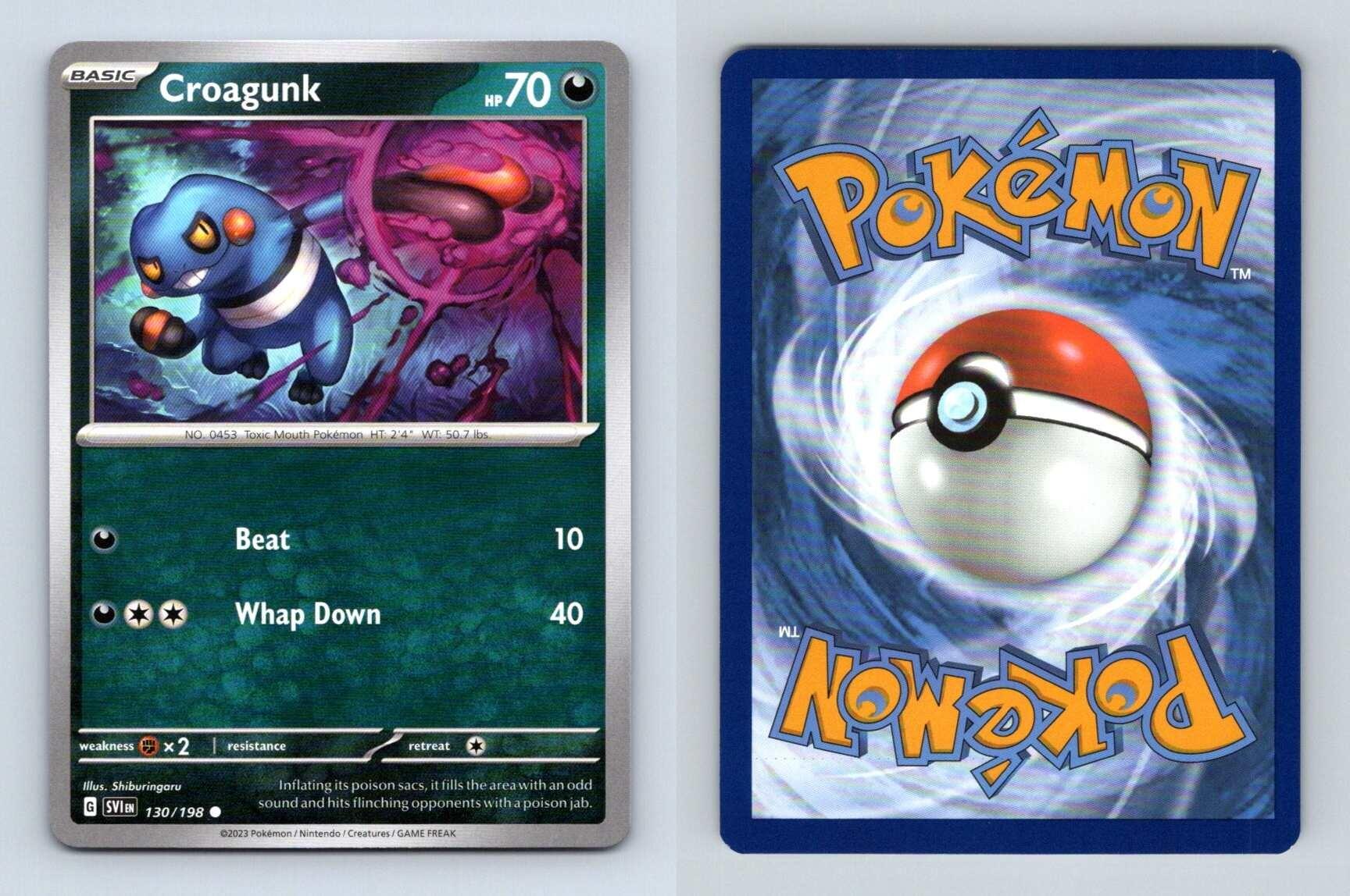 Croagunk #130/198 Scarlet & Violet Common Pokemon 2023 TCG Card