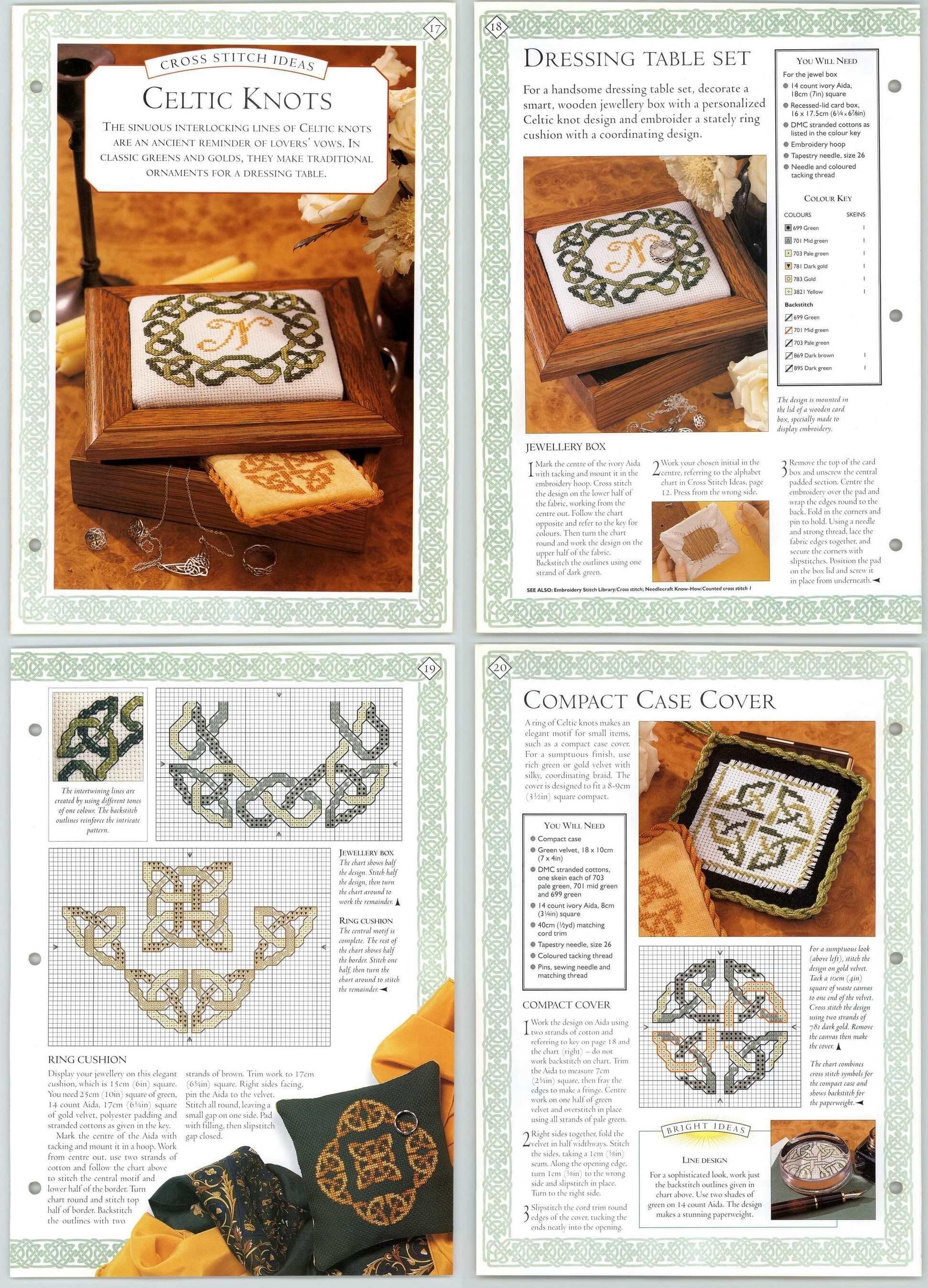 Celtic Knots #17-20 Cross Stitch Ideas - Needlecraft Magic 2 Page Pattern