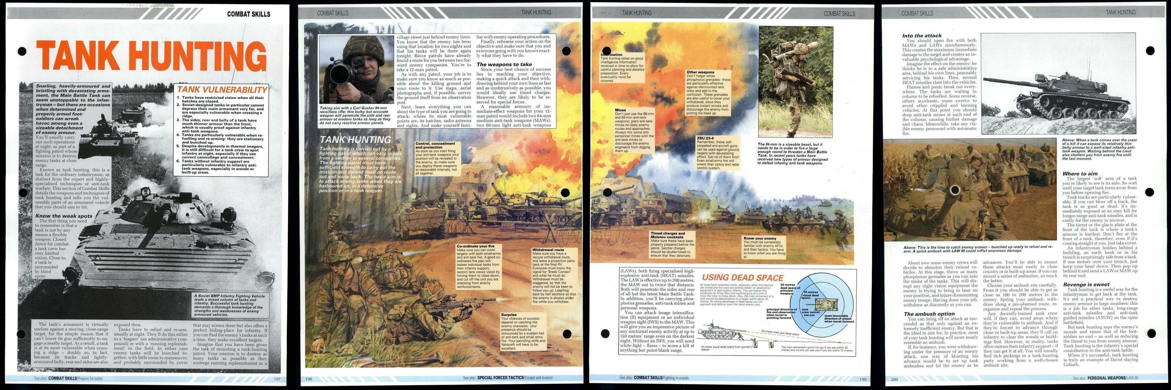 Tank Hunting - Combat Skills - In Combat Fact File 2 Pages